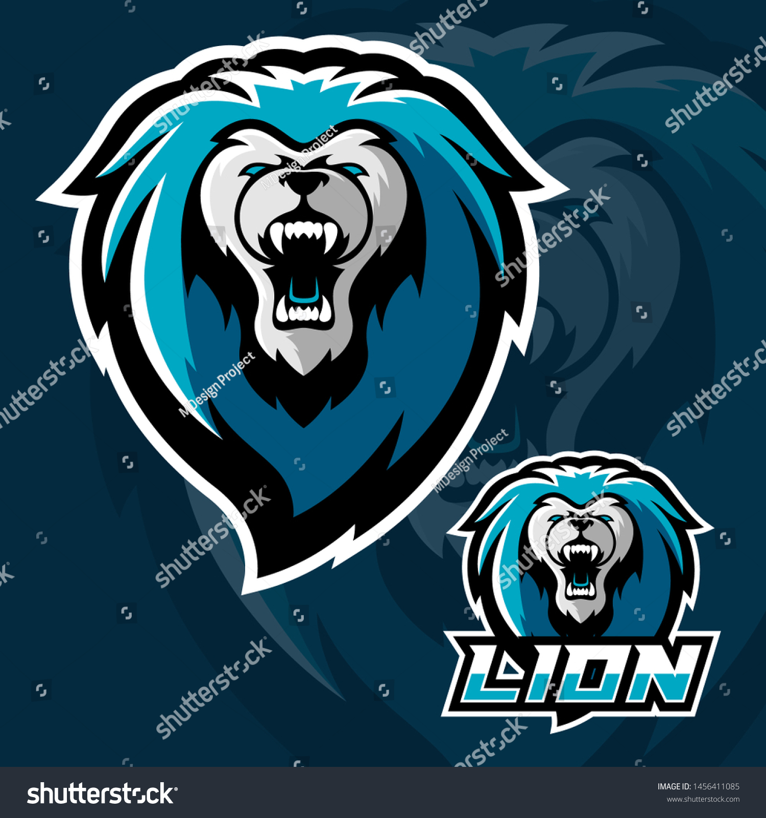 Lion Esport Logo Design Vector Stock Vector (Royalty Free) 1456411085