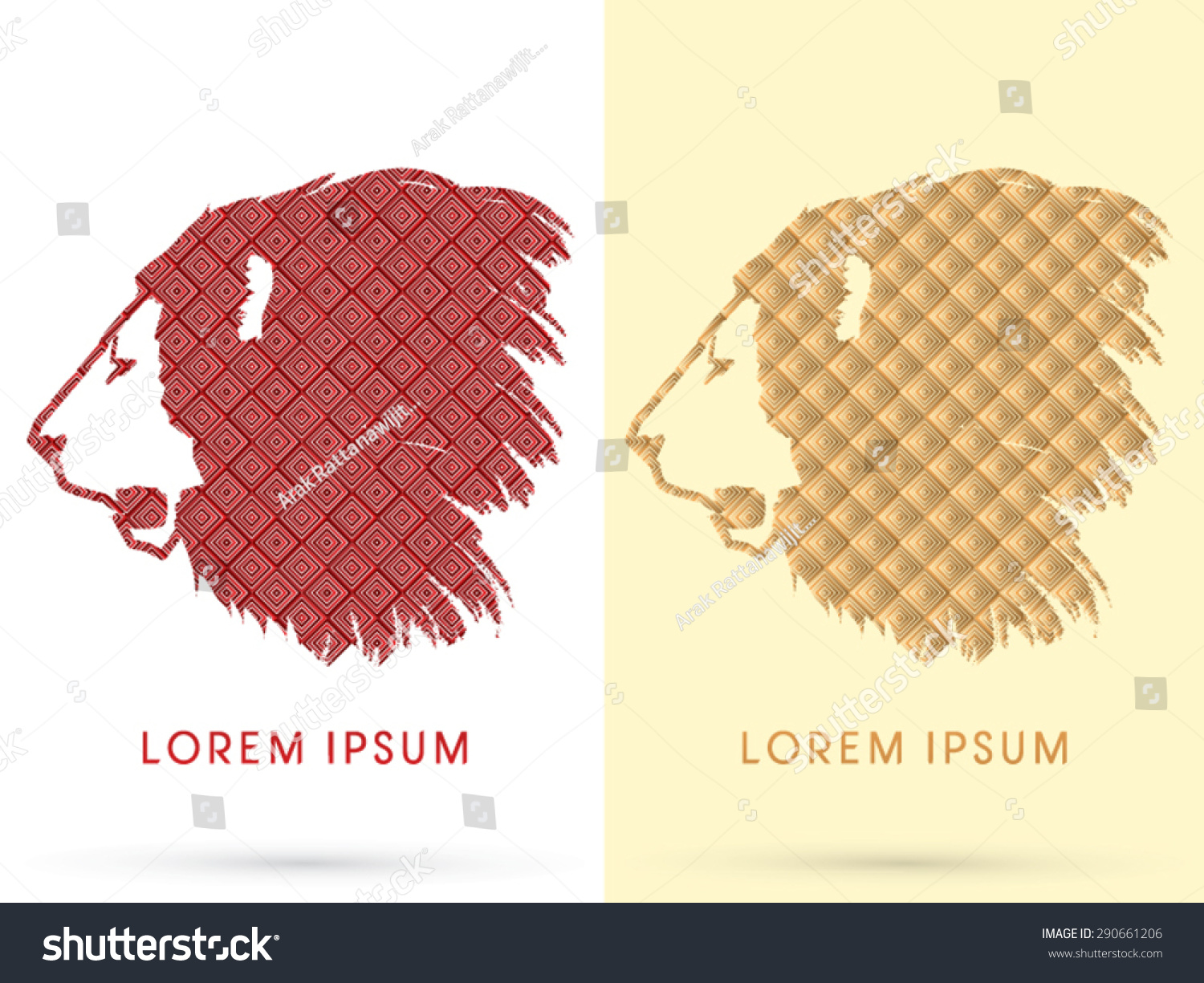 Lion Face Head Side View Designed Stock Vector (Royalty Free) 290661206 ...