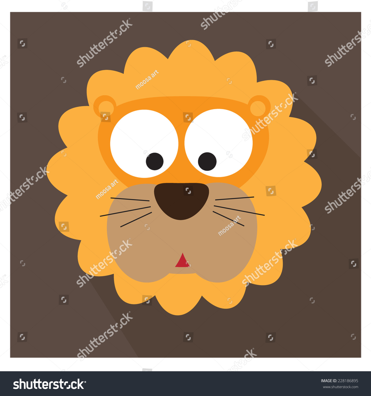 Lion Face Icon Vector Stock Vector (Royalty Free) 228186895