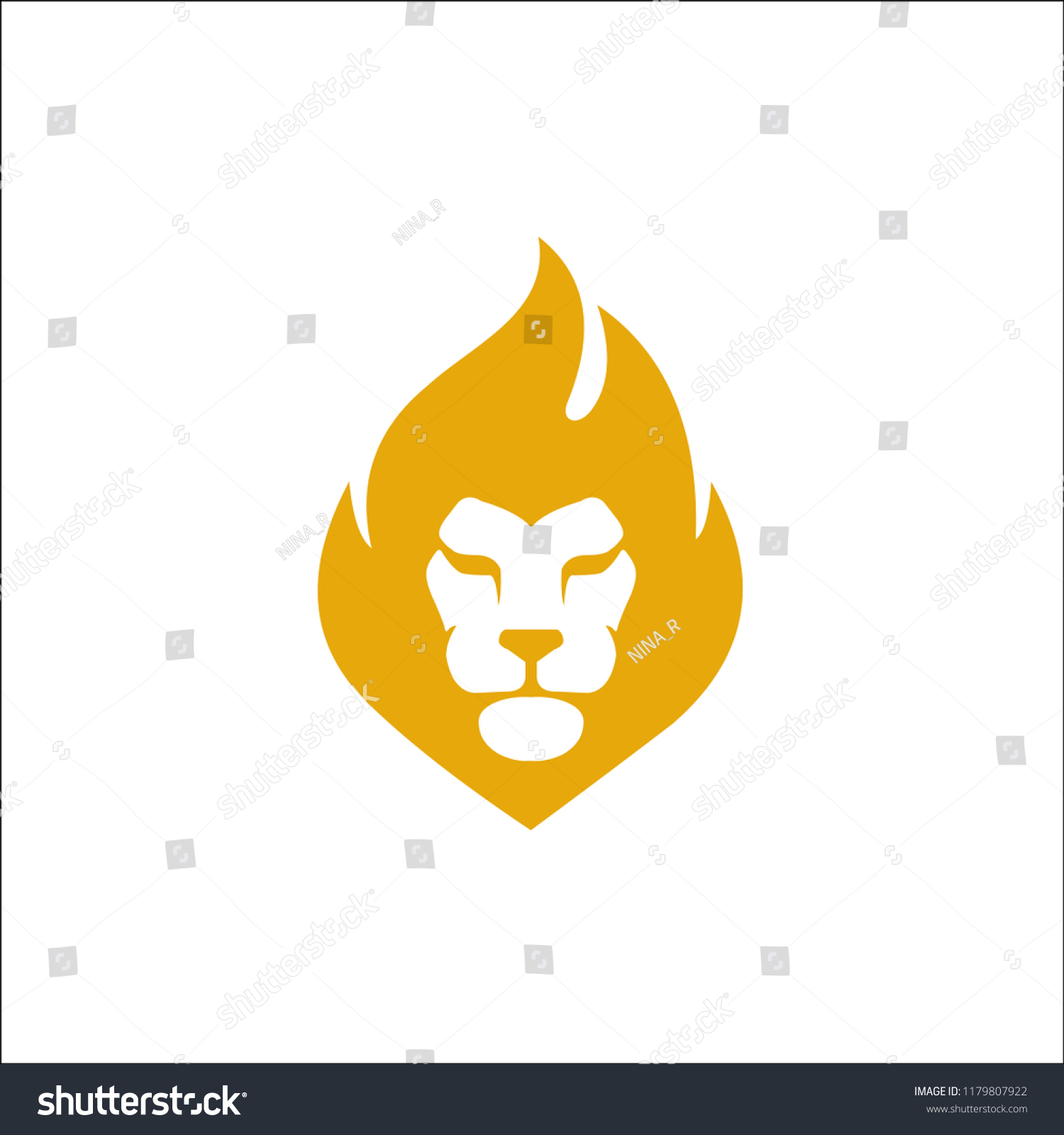 Lion Fire Logo Flame Lion Vector Stock Vector (Royalty Free) 1179807922