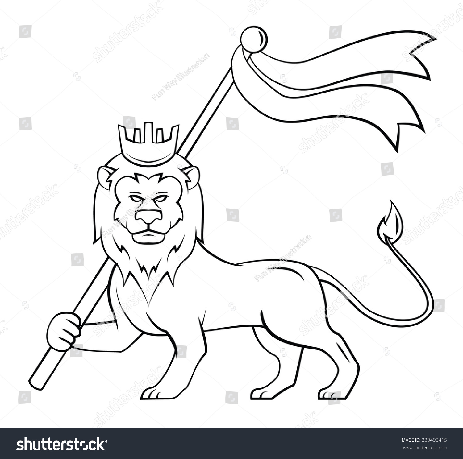 Lion Flag Stock Vector (Royalty Free) 233493415 | Shutterstock