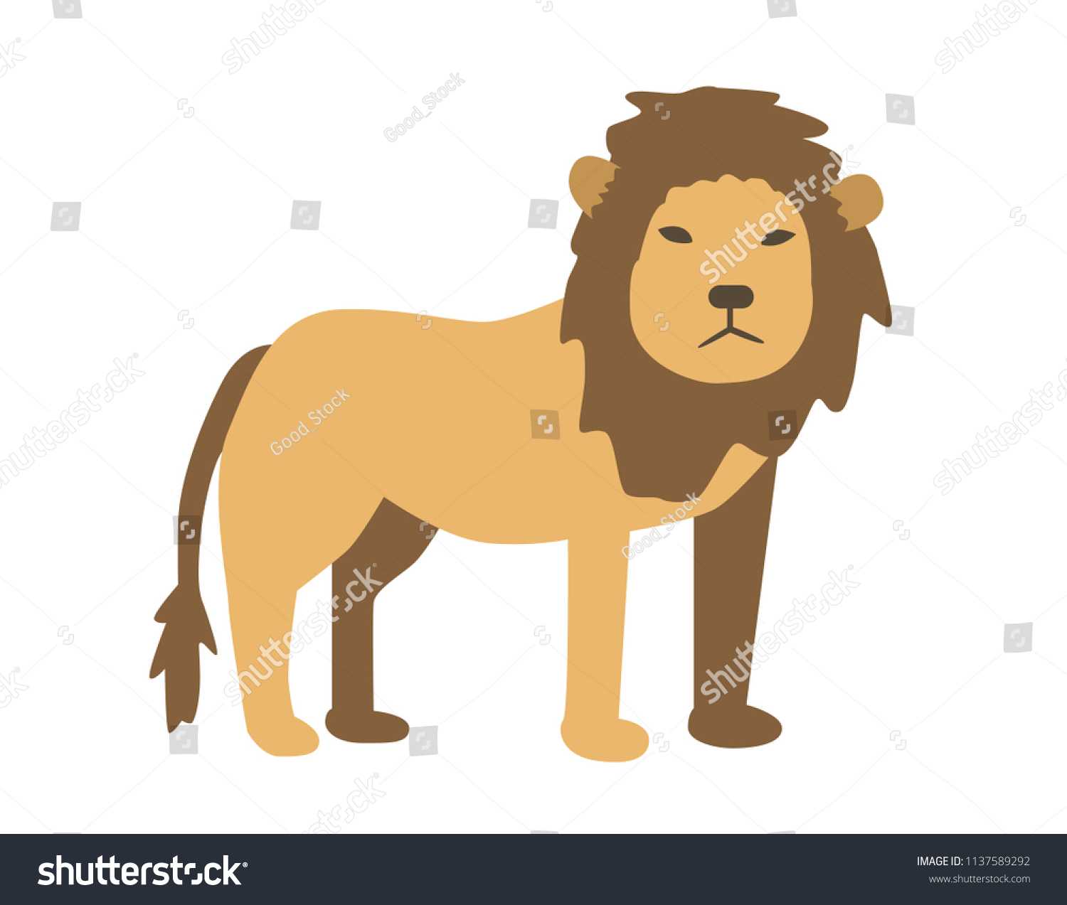Lion Flat Vector Illustration Isolated On: vector de stock (libre de ...
