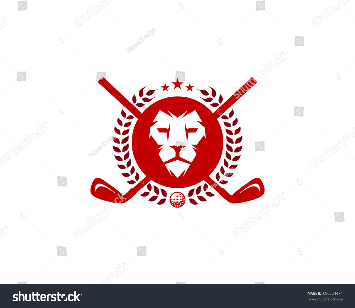 Lion Golf Icon Logo Design Element Stock Vector (Royalty Free) 690724474