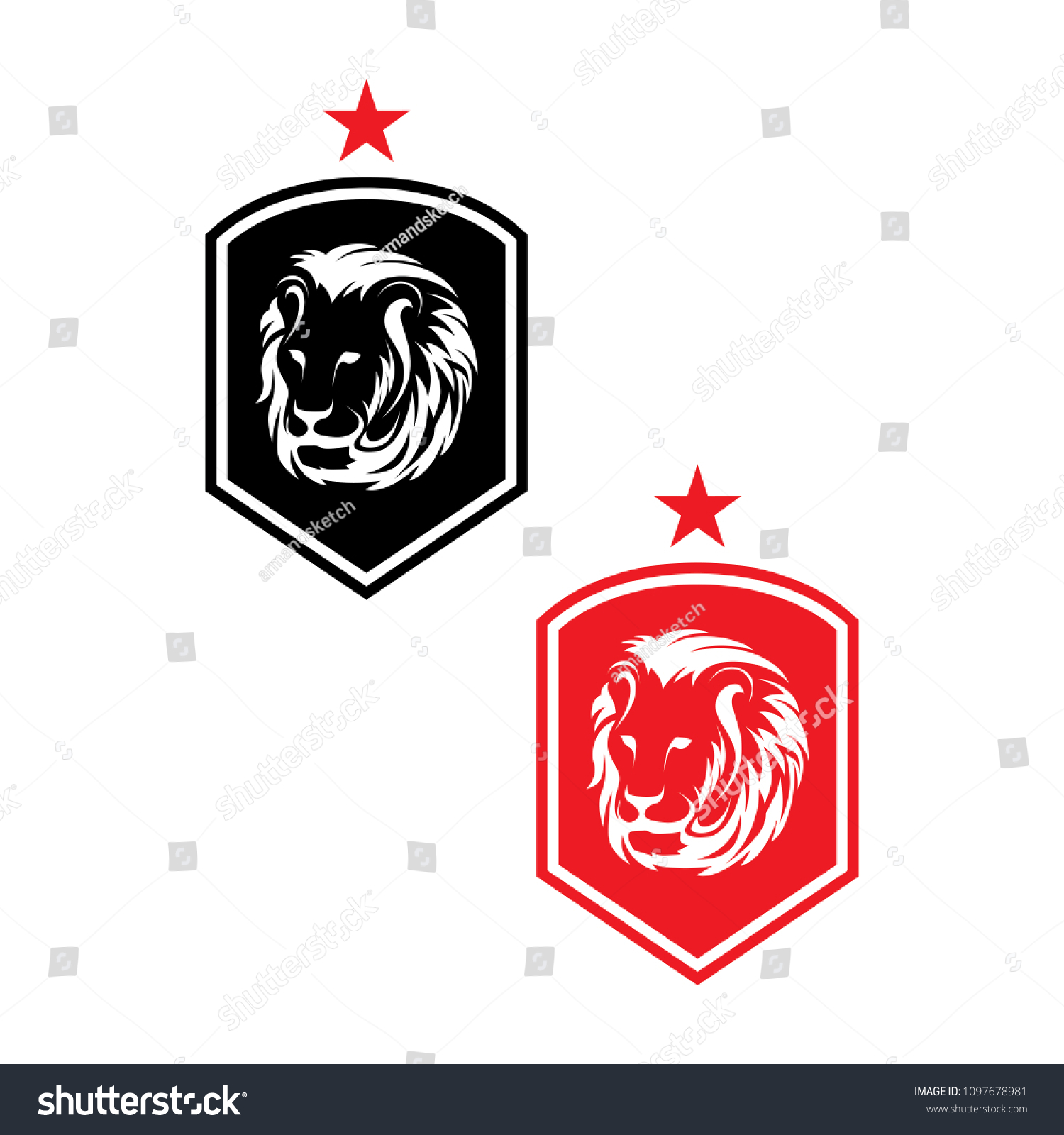 Lion Guard Security Logo Design Stock Vector (Royalty Free) 1097678981
