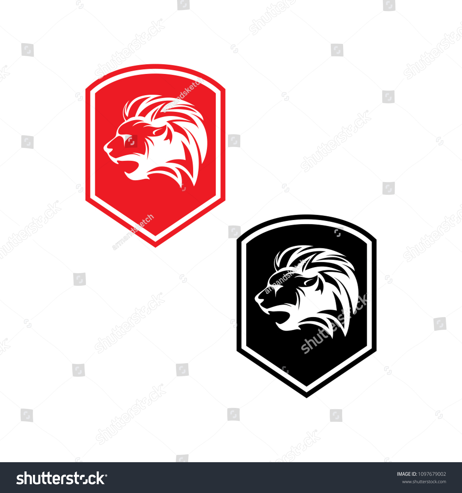Lion Guard Security Logo Design Stock Vector (Royalty Free) 1097679002