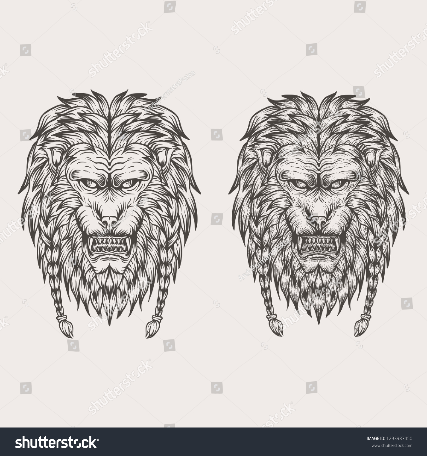 Lion Hand Draw Vector Illustration: เวกเตอร์สต็อก (ปลอดค่าลิขสิทธิ์ ...