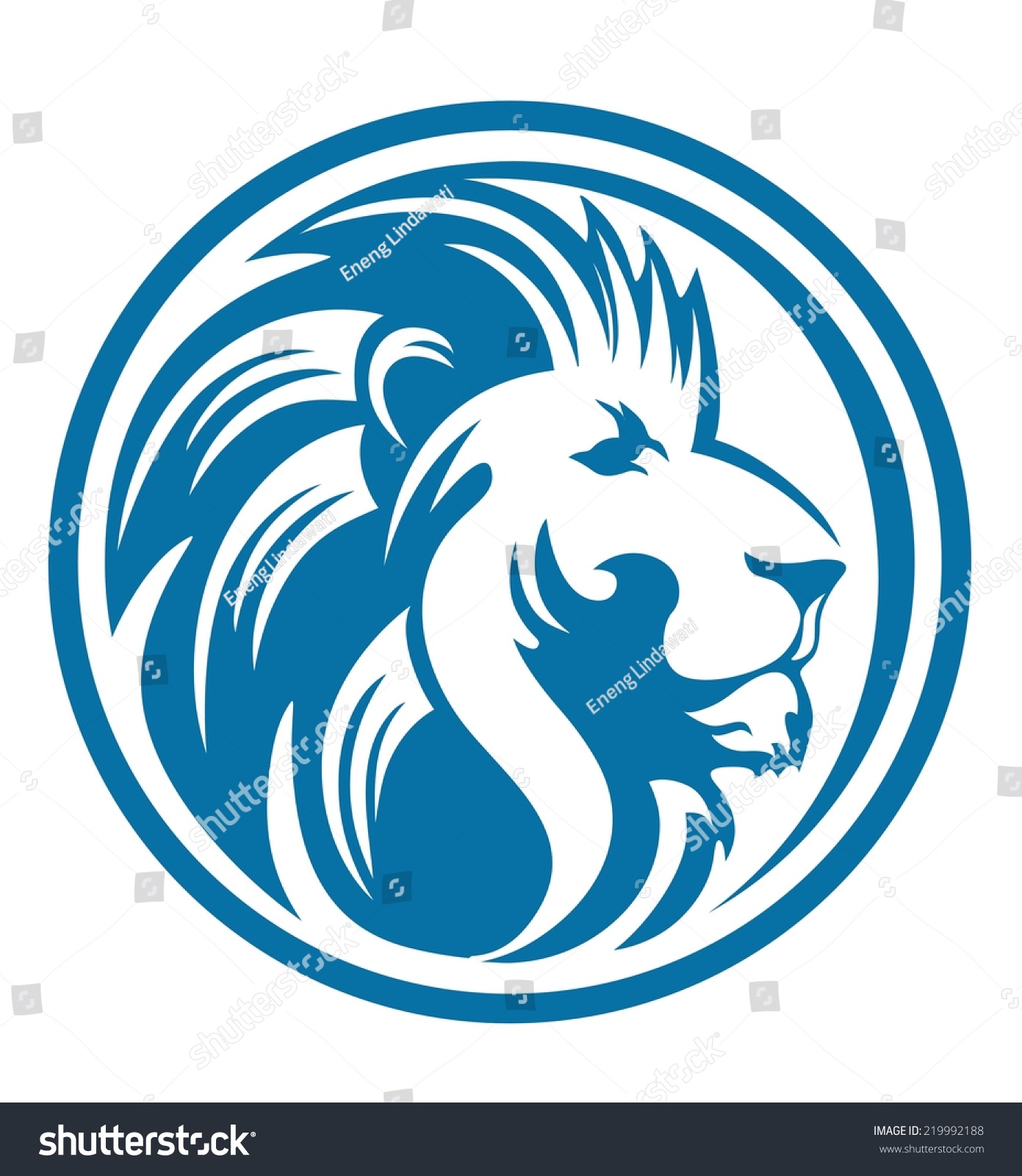 Lion Head Circle Stock Vector (Royalty Free) 219992188