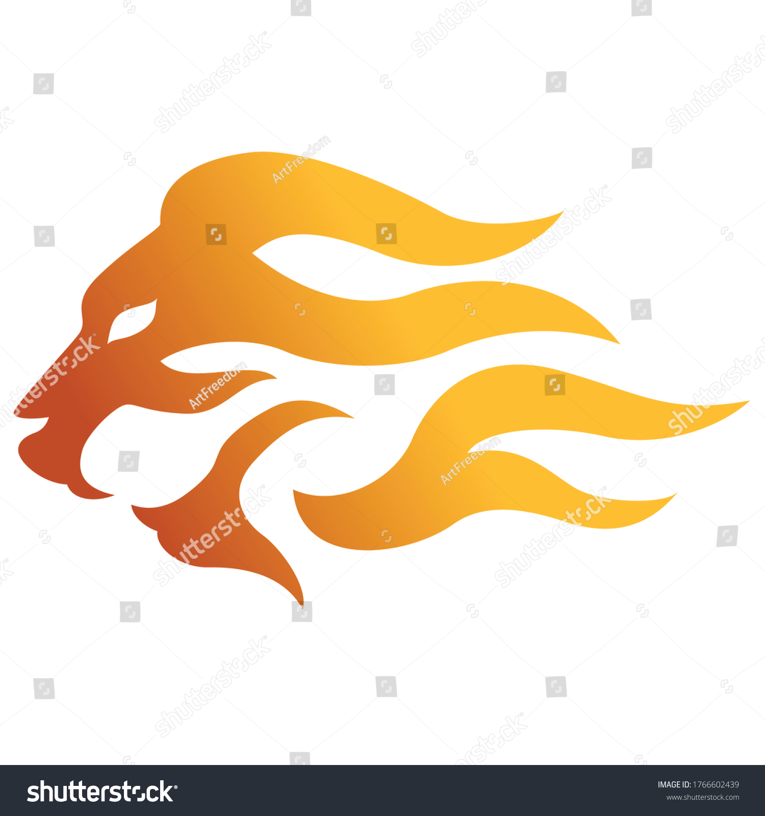 Lion Head Flame Vector Logo Stock Vector (Royalty Free) 1766602439 ...