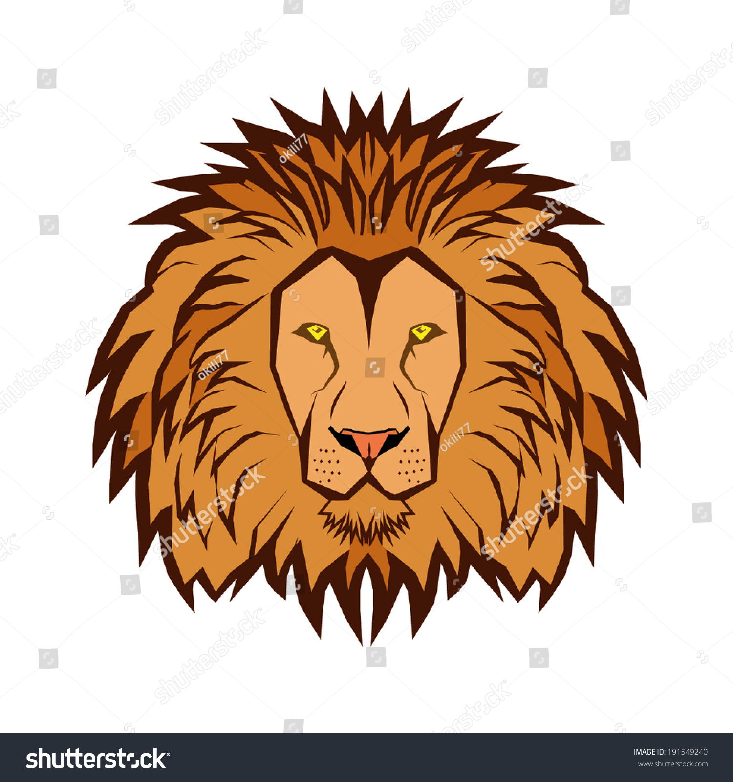 Lion Head Illustration Vector Stock Vector (Royalty Free) 191549240 ...