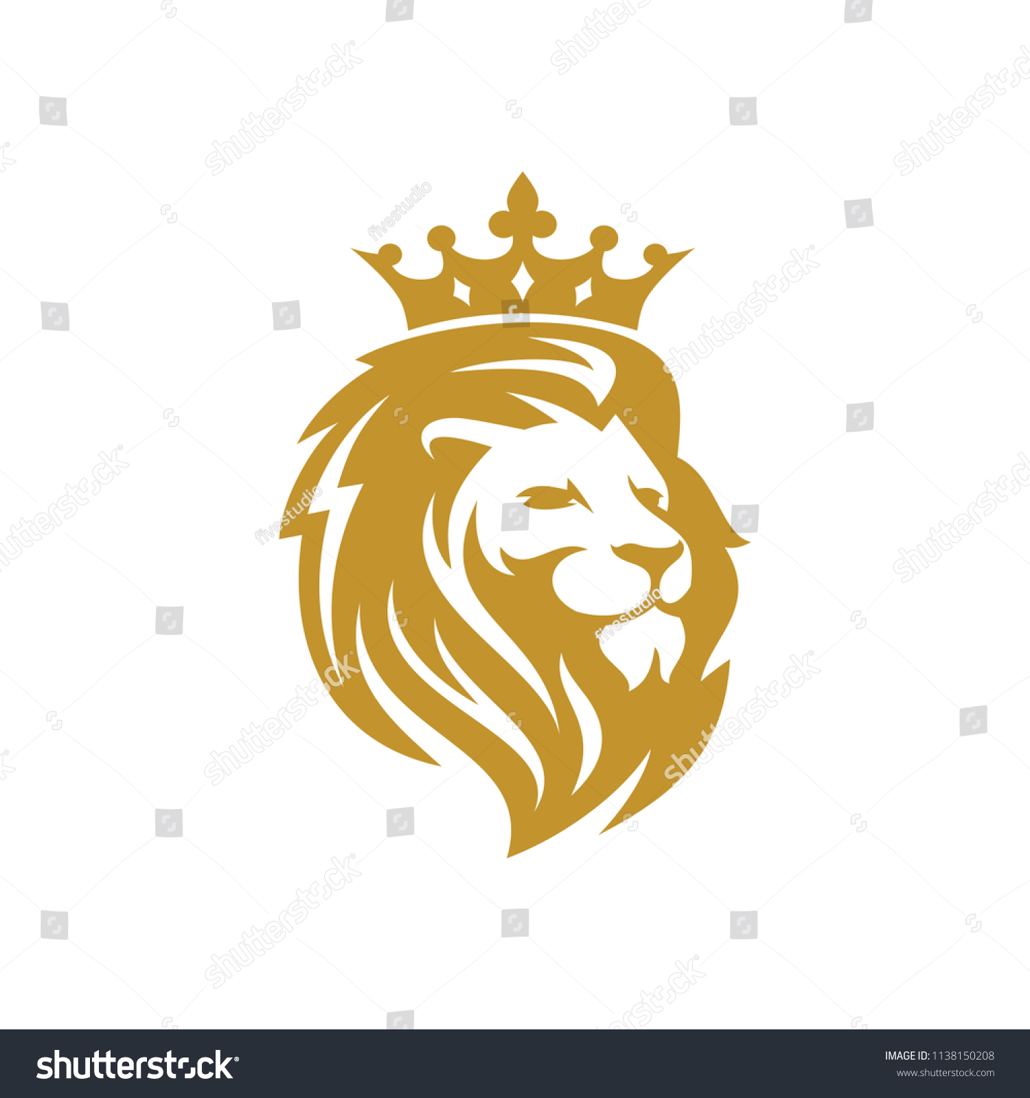 Lion Head Logo Design Template Stock Vector (Royalty Free) 1138150208