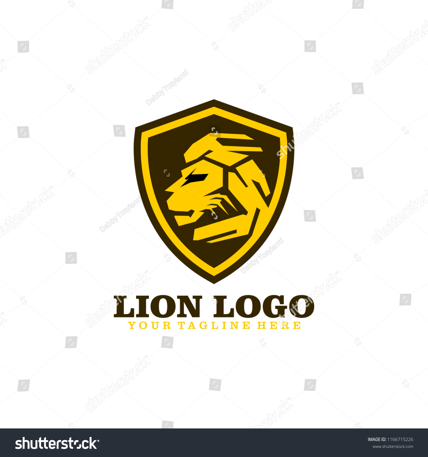 Lion Head Logoo Stock Vector (Royalty Free) 1166715226