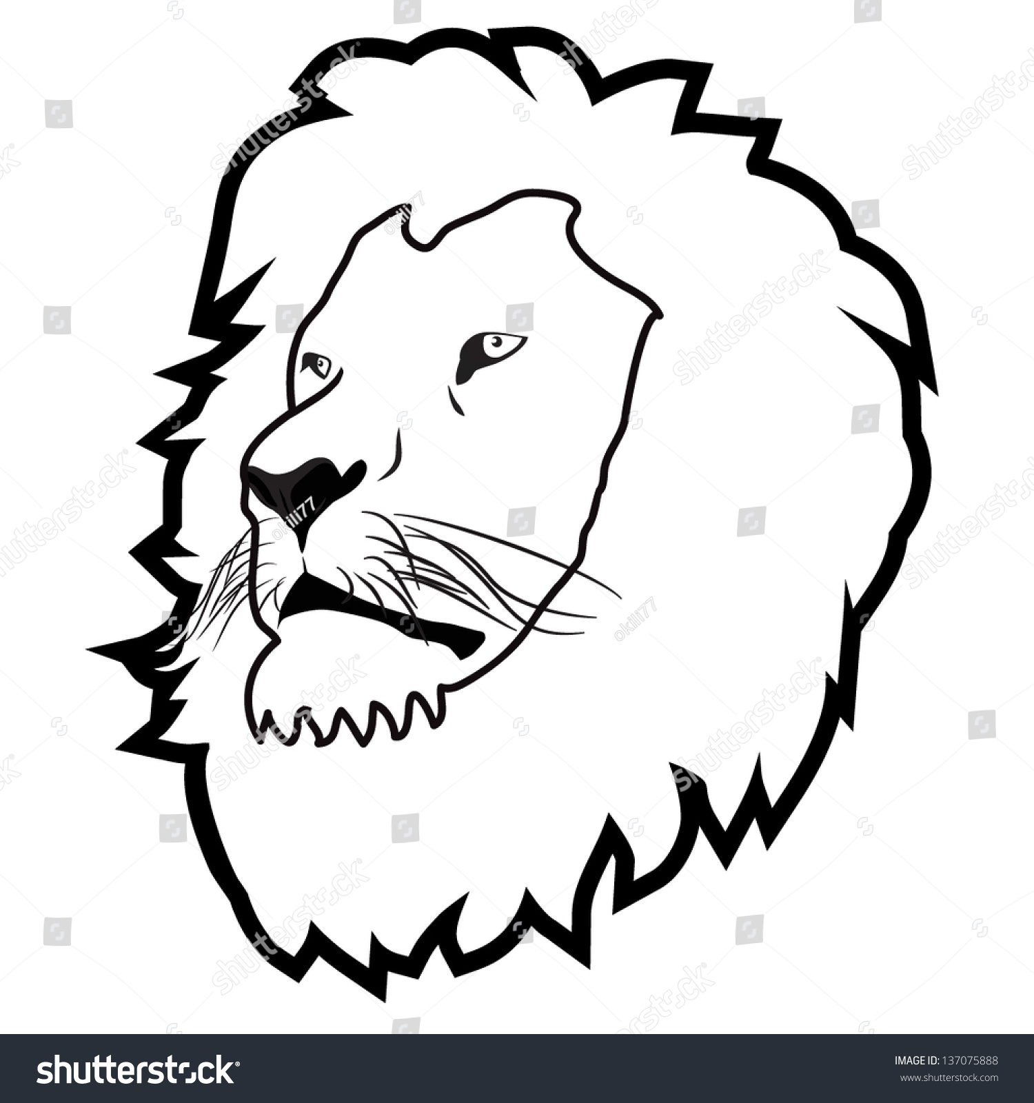 Lion Head Outline Stock Vector 137075888 - Shutterstock