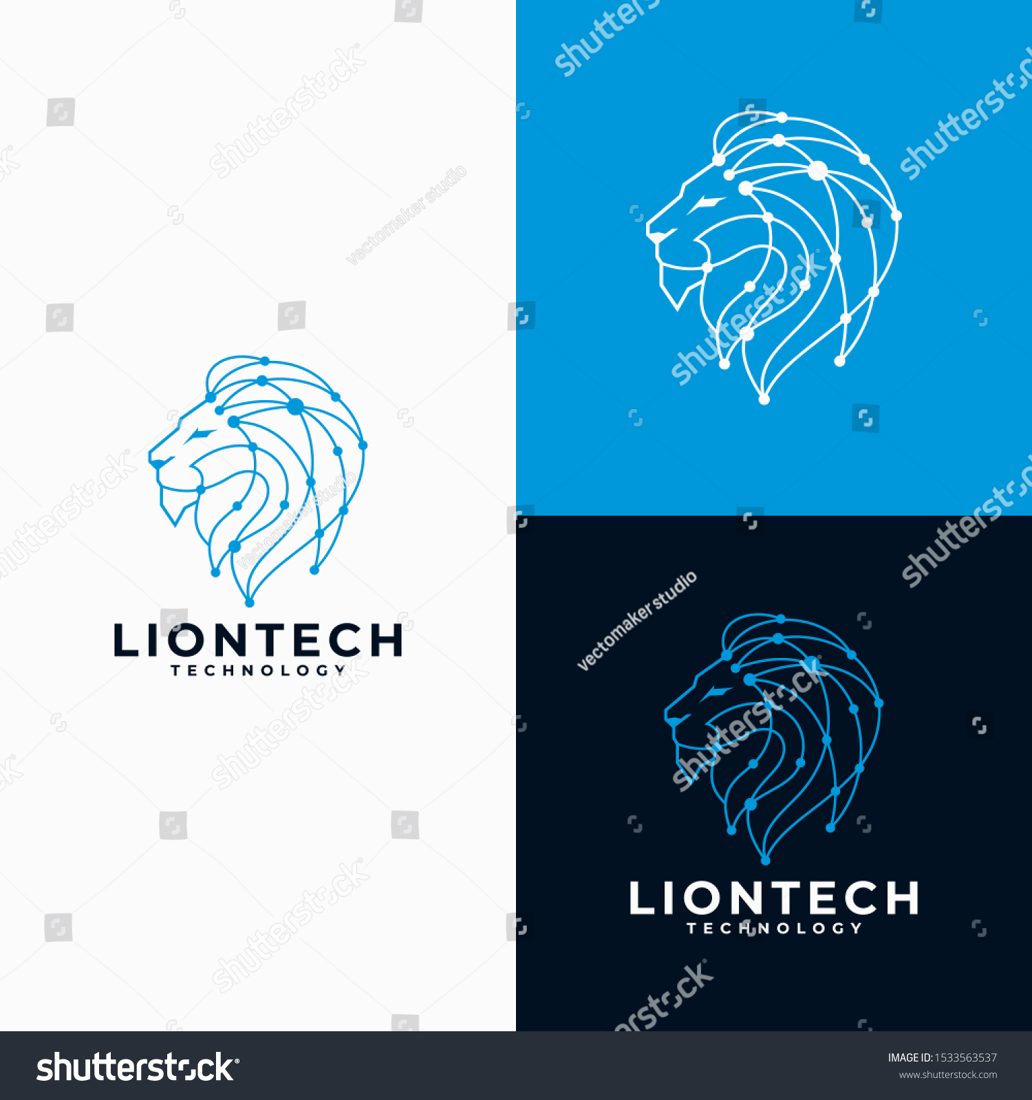 Lion Head Technology Logo Design Vector: เวกเตอร์สต็อก (ปลอดค่าลิขสิทธิ์) 1533563537 | Shutterstock