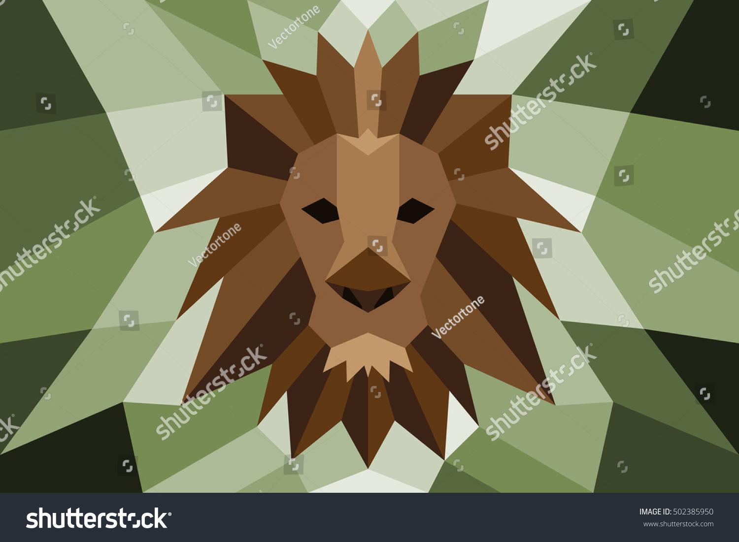 Lion Head Poly Diagonal Design Stock Vector (Royalty Free) 502385950 ...