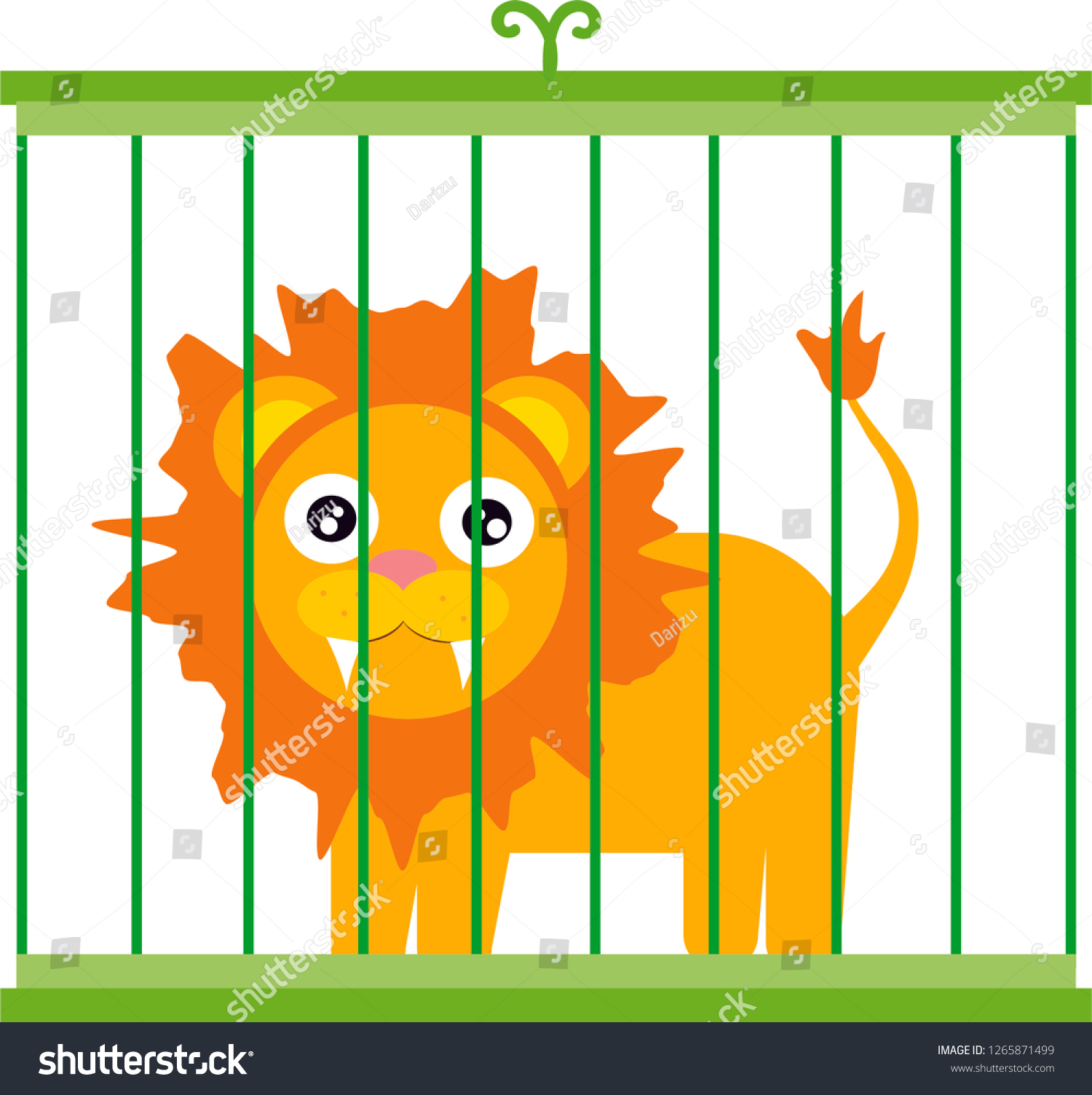 Lion Cage Stock Vector (Royalty Free) 1265871499