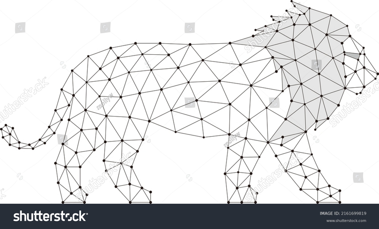 Lion Walking Triangle Mesh Vector Illustration Stock Vector (Royalty ...