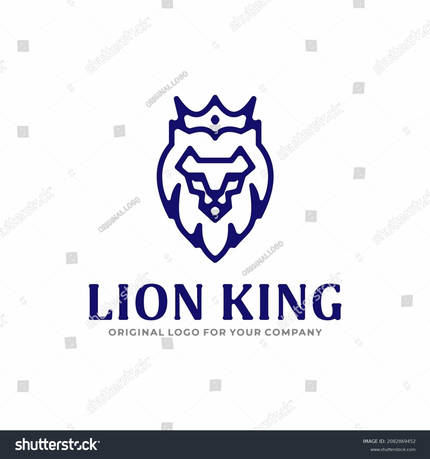 Lion King Logo Design Template Stock Vector (Royalty Free) 2082869452 ...