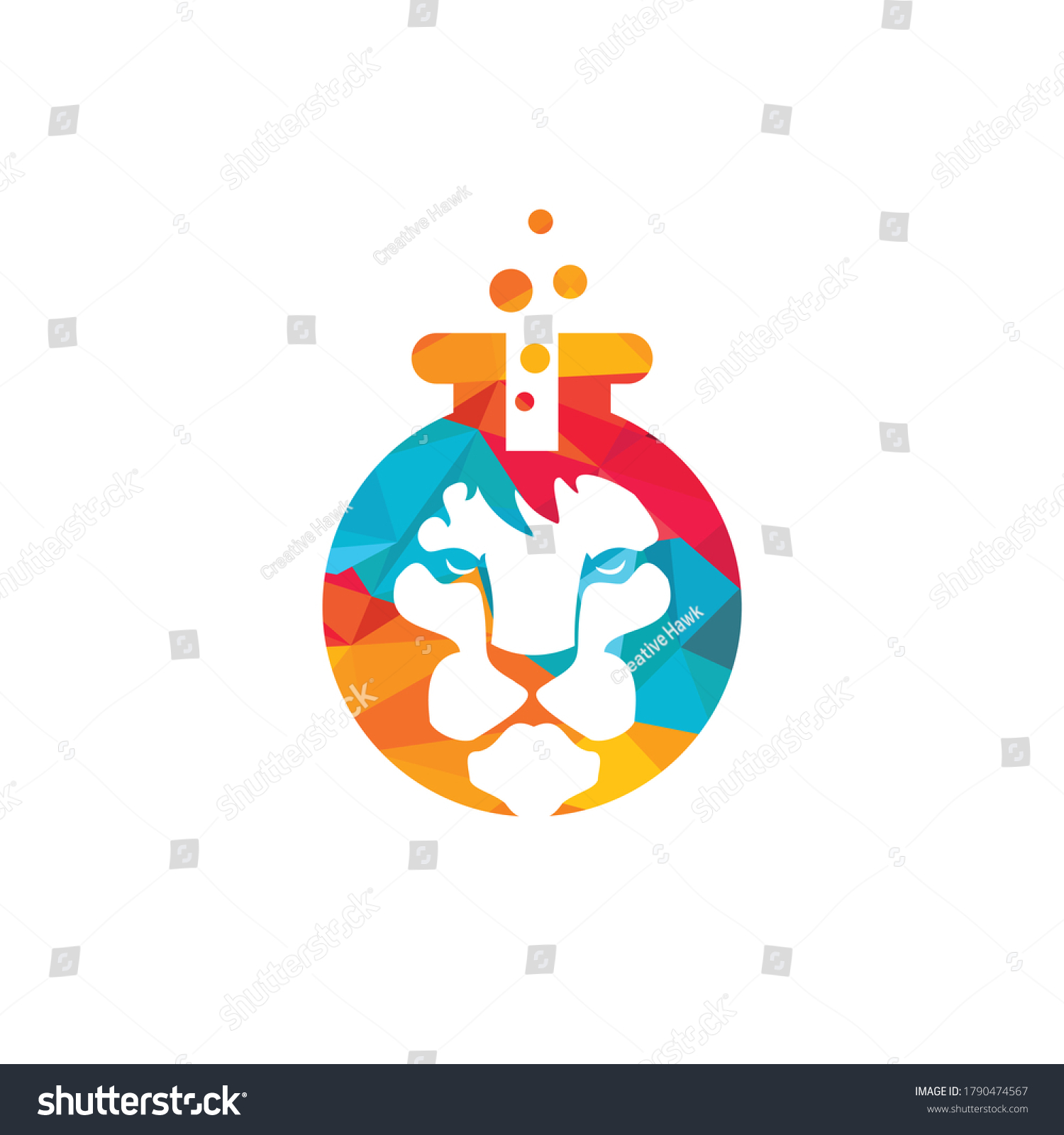 Lion Lab Vector Logo Design Stock Vector (Royalty Free) 1790474567
