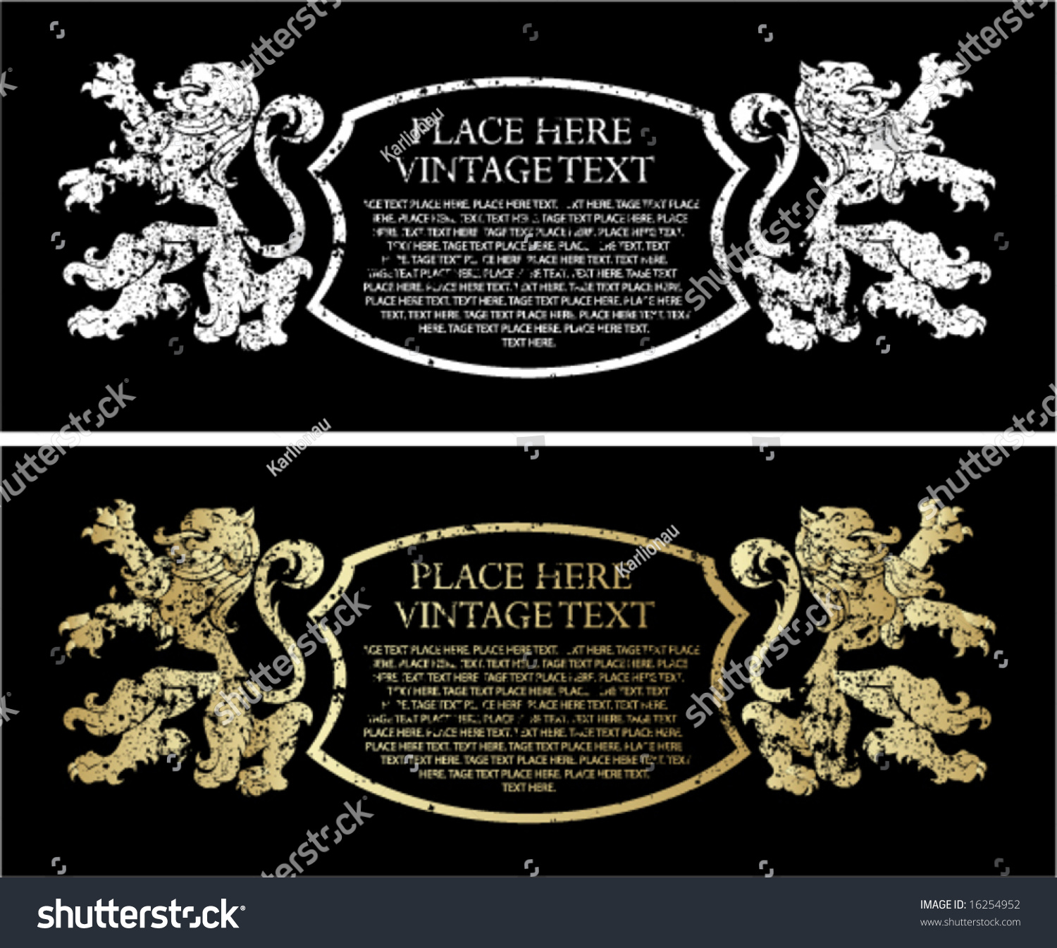 Lion Label Your Text Stock Vector (Royalty Free) 16254952