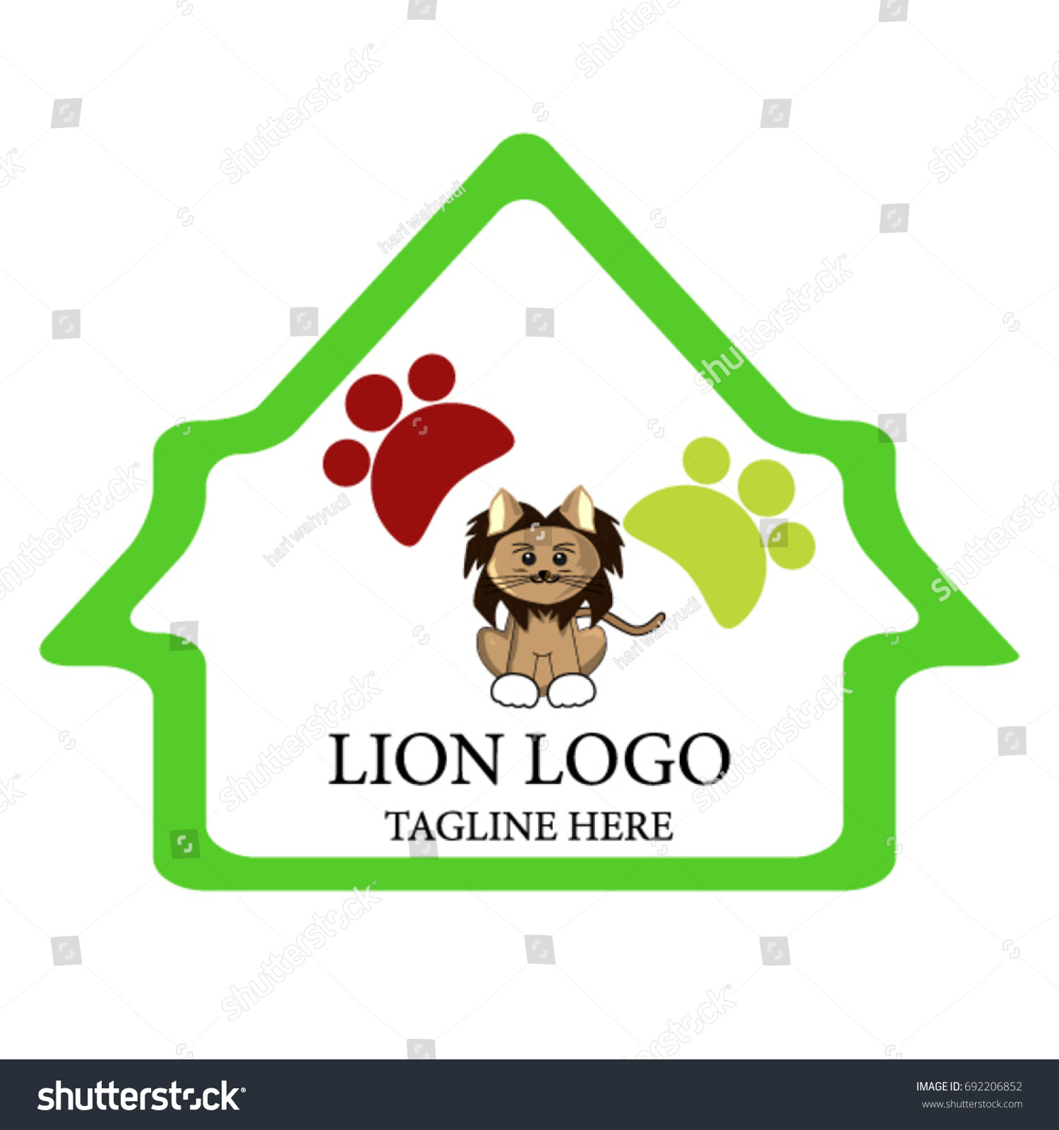 Lion Logo House Stock Vector (Royalty Free) 692206852 | Shutterstock