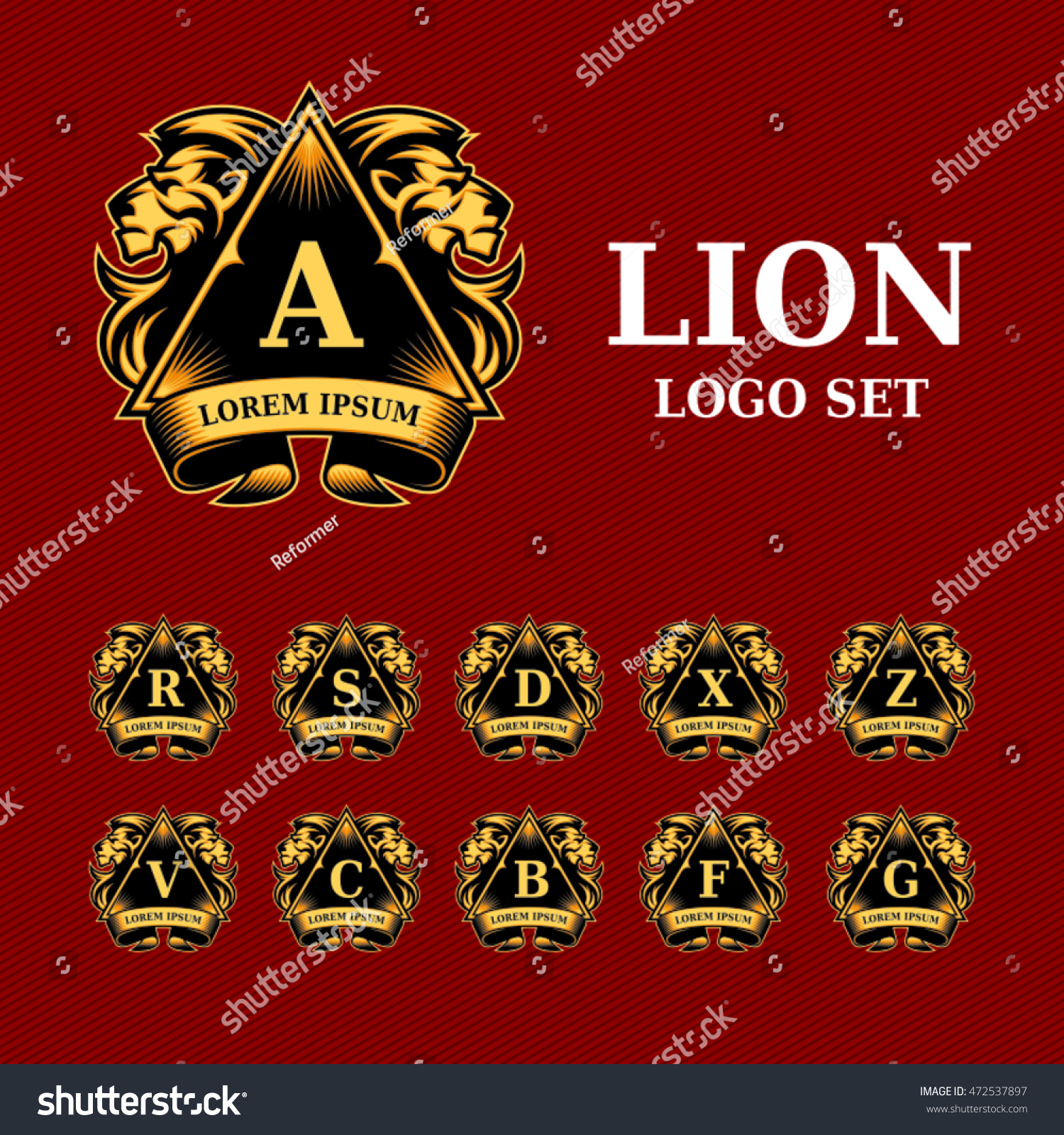 Lion Logo Letter Stock Vector (Royalty Free) 472537897