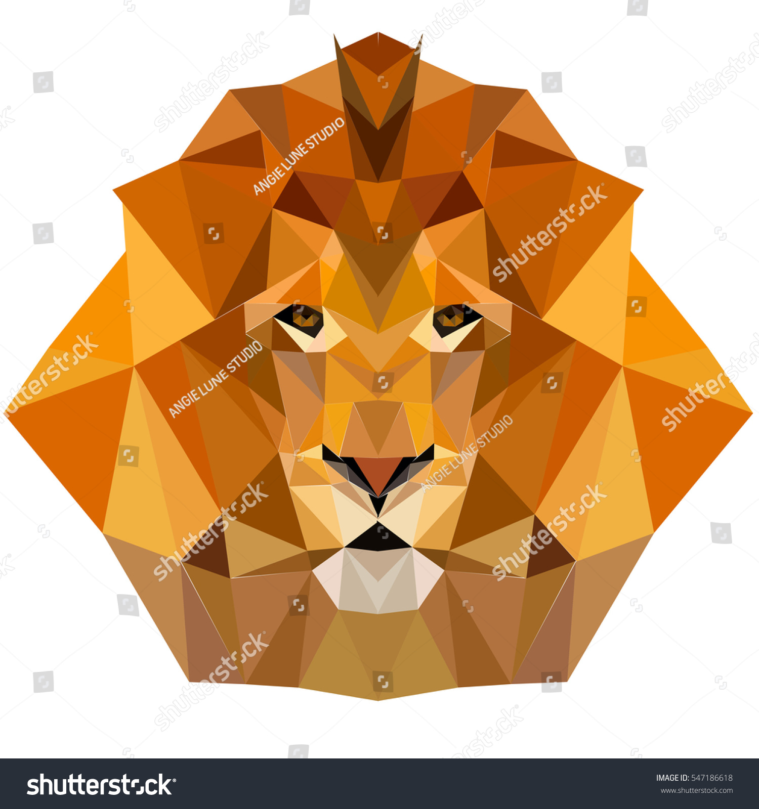 Lion Low Poly Stock Vector 547186618 - Shutterstock