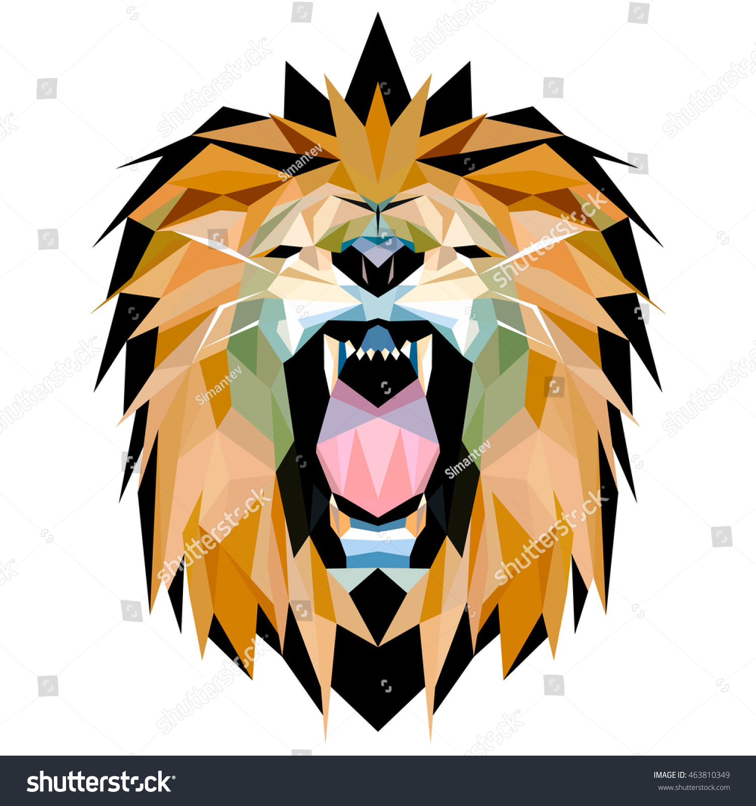 Lion Low Poly Design Triangle Vector Stock Vector 463810349 - Shutterstock
