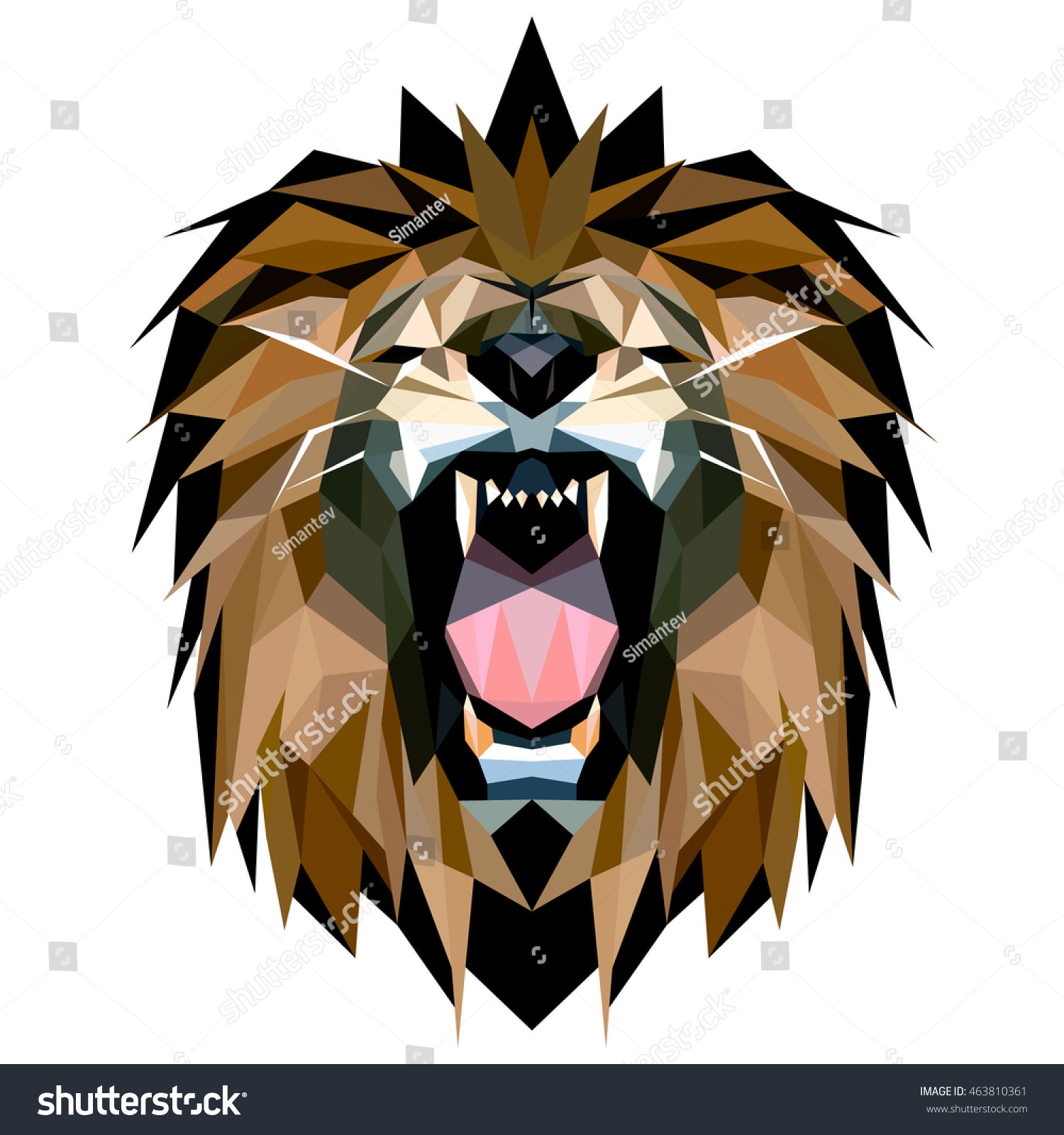 Lion Low Poly Design Triangle Vector Stock Vector (Royalty Free) 463810361