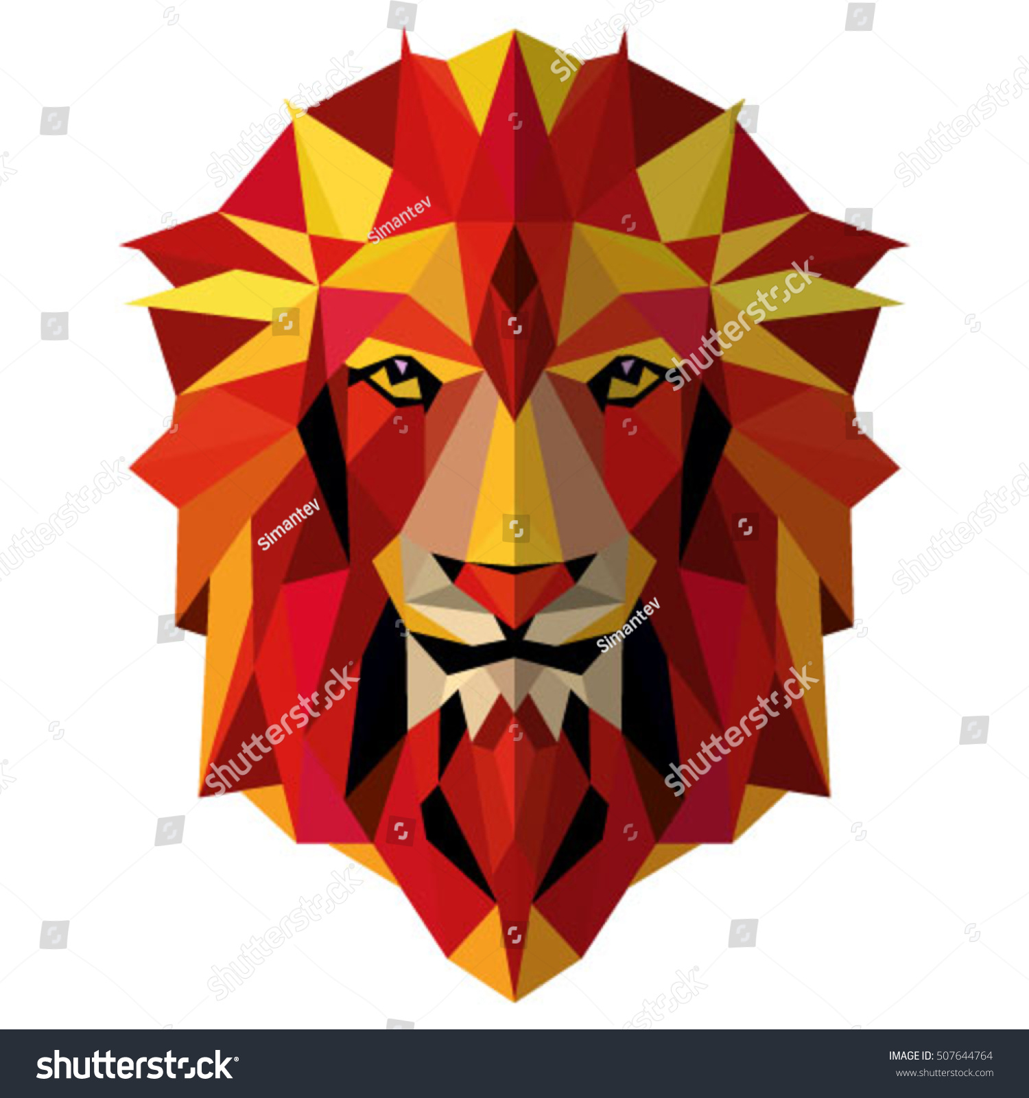 Lion Low Poly Design Triangle Vector Stock Vector 507644764 - Shutterstock