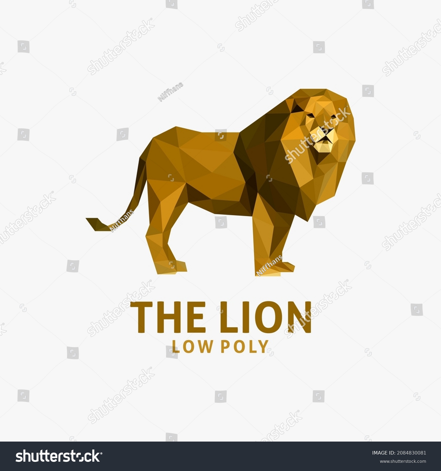 Lion Low Poly Logo Design Stock Vector (Royalty Free) 2084830081
