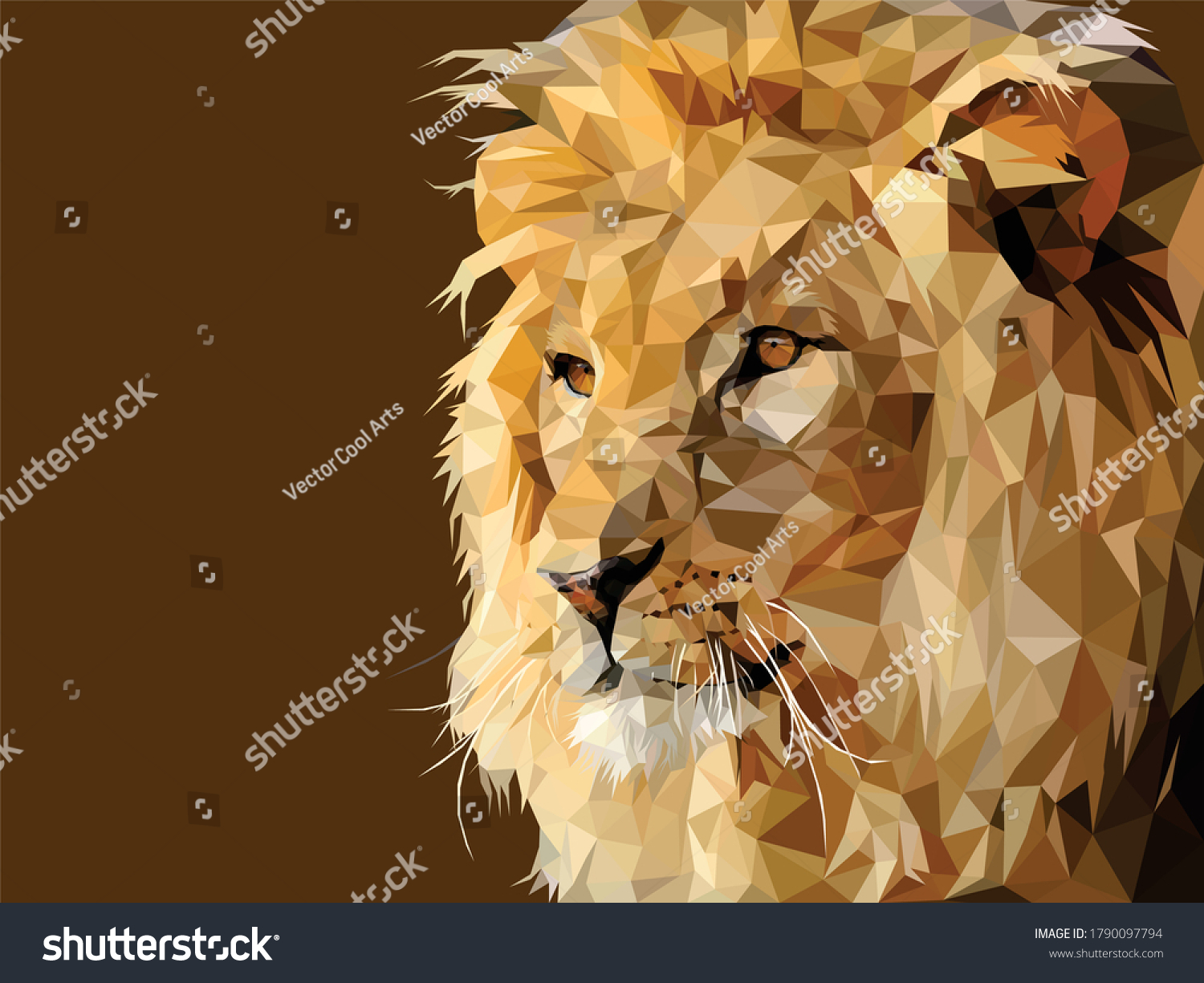Lion Low Poly Vector Art Stock Vector (Royalty Free) 1790097794 ...