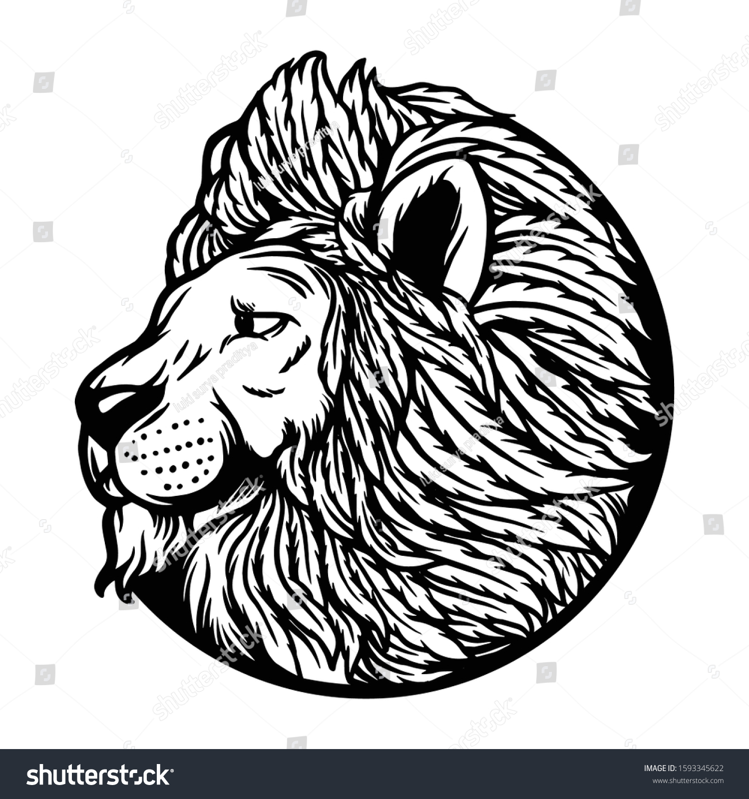 Lion Marijuana Leaf Logo Vector Stock Vector (Royalty Free) 1593345622