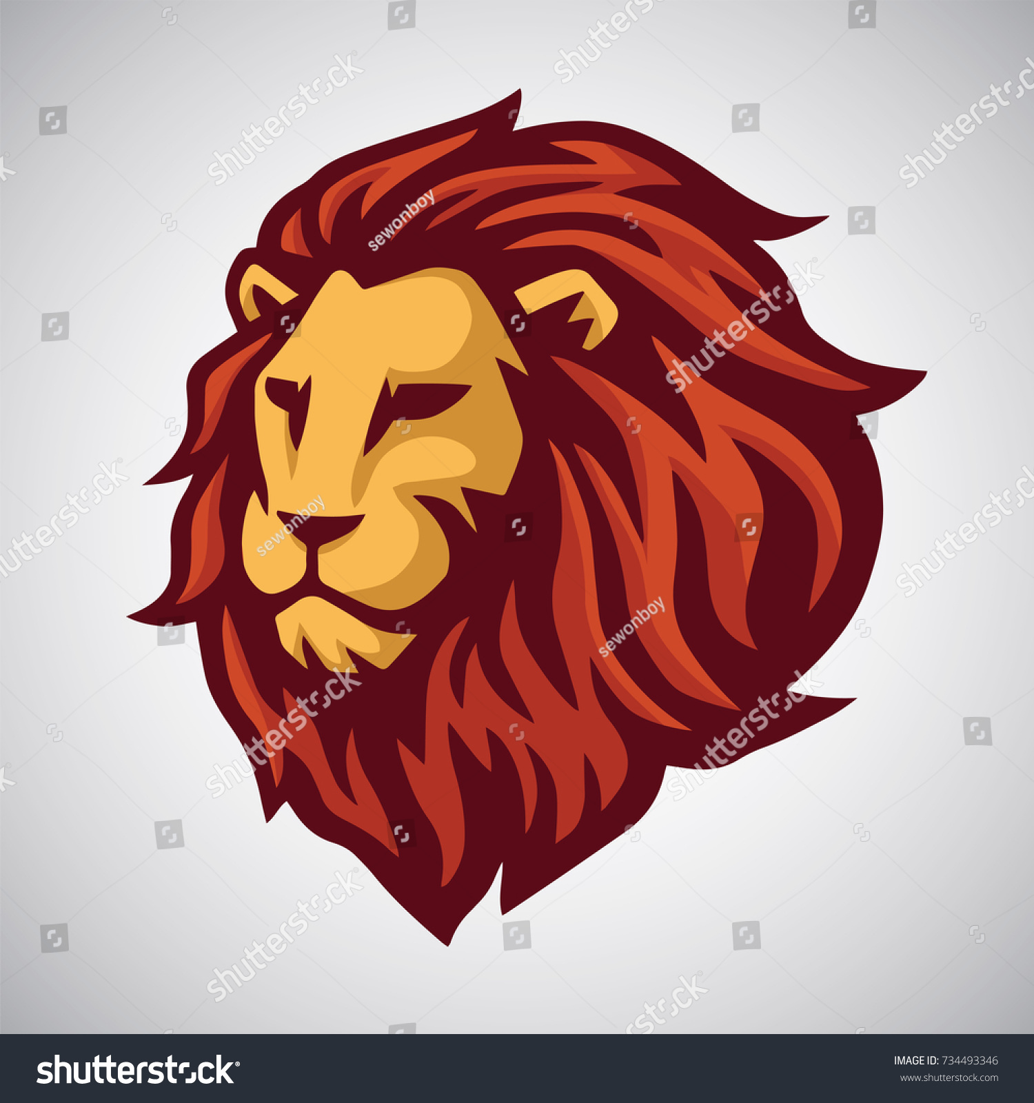 Lion Mascot Logo Template Vector: vector de stock (libre de regalías ...