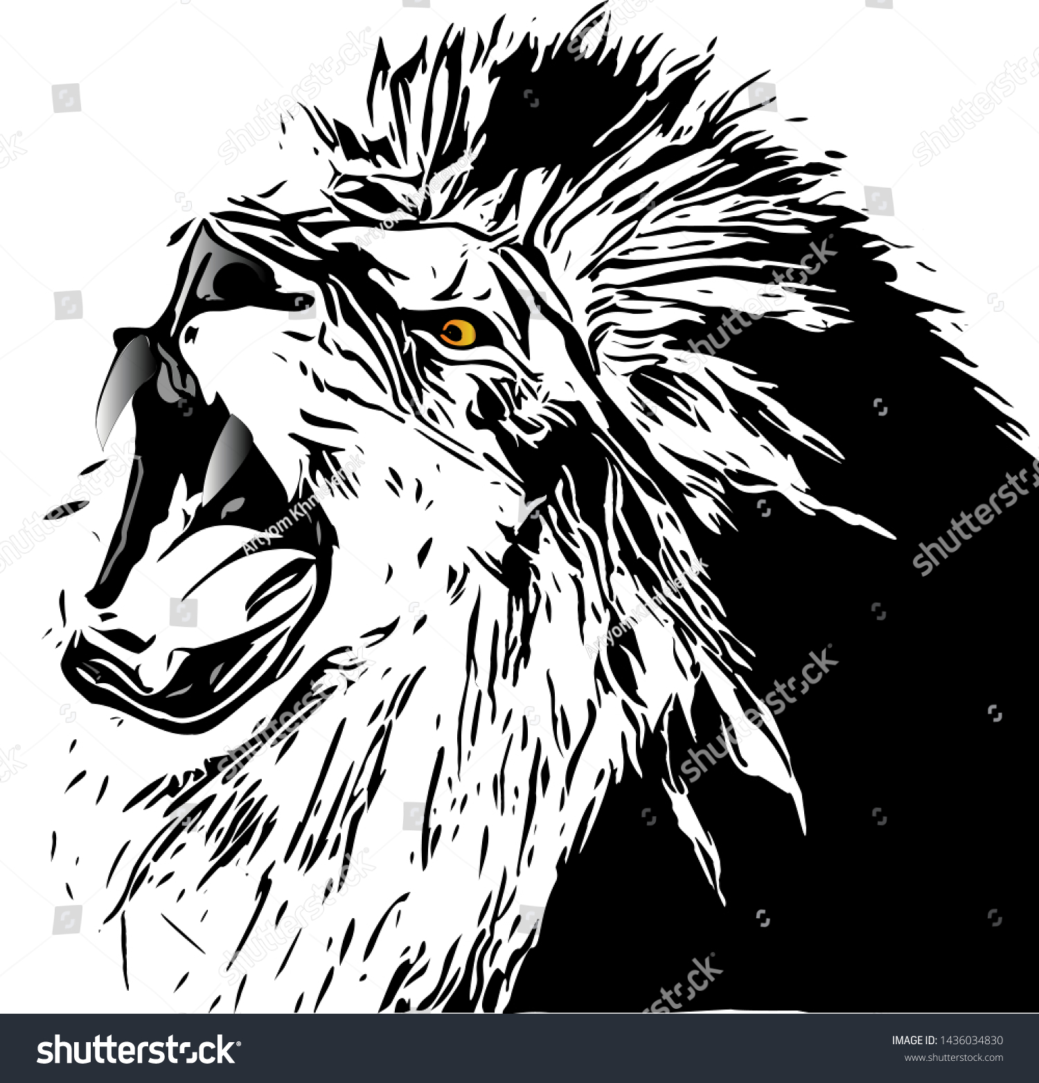 6,059 Lion roaring drawing Images, Stock Photos & Vectors | Shutterstock