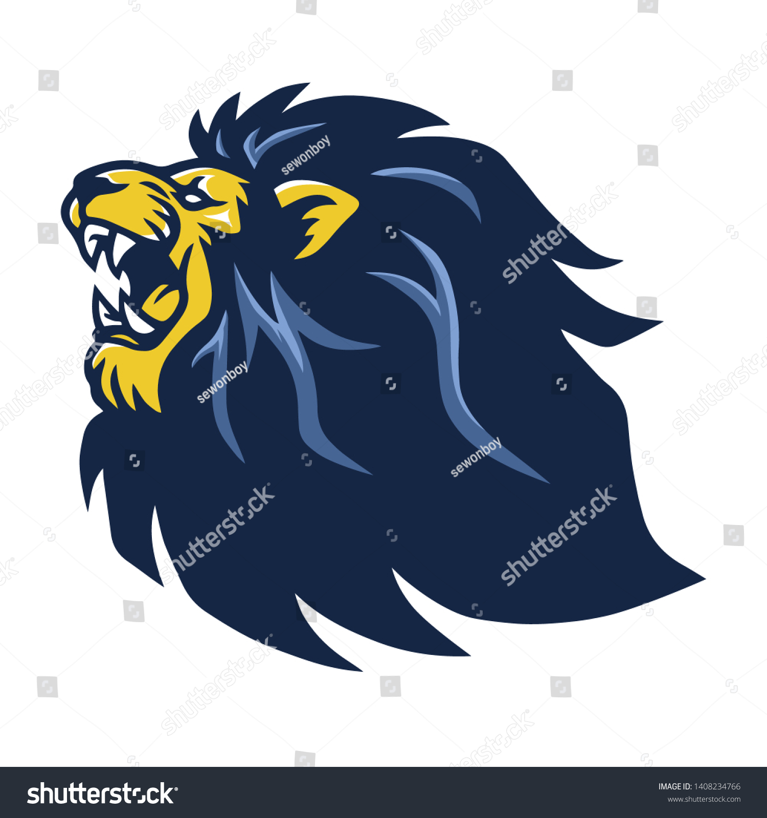 Lion Roaring Beast Mascot Vector Logo Stock Vector (Royalty Free ...