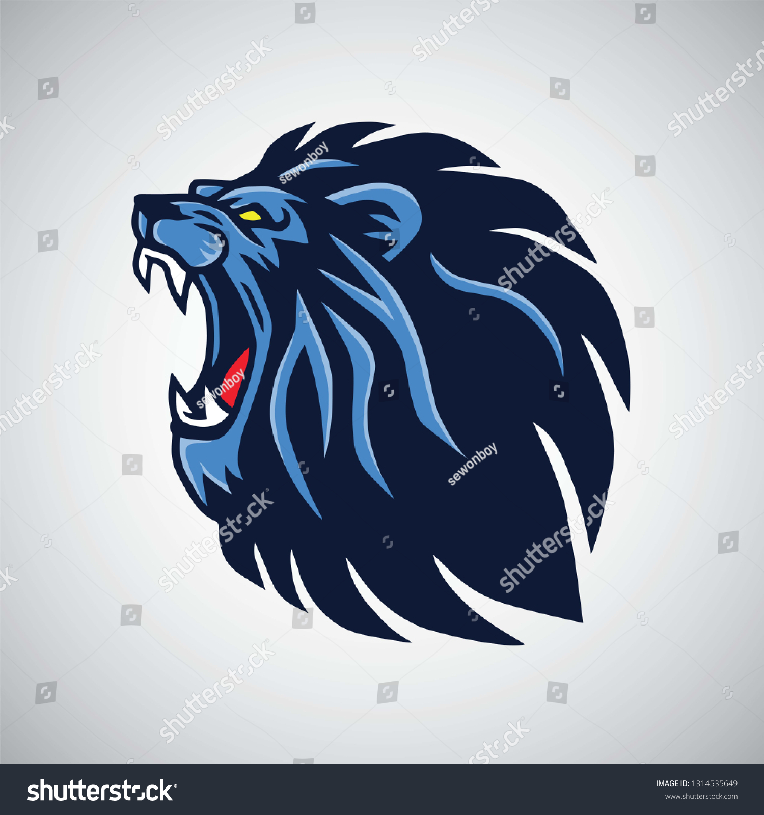 Lion Roaring Mascot Vector Icon Logo Stock Vector (Royalty Free ...