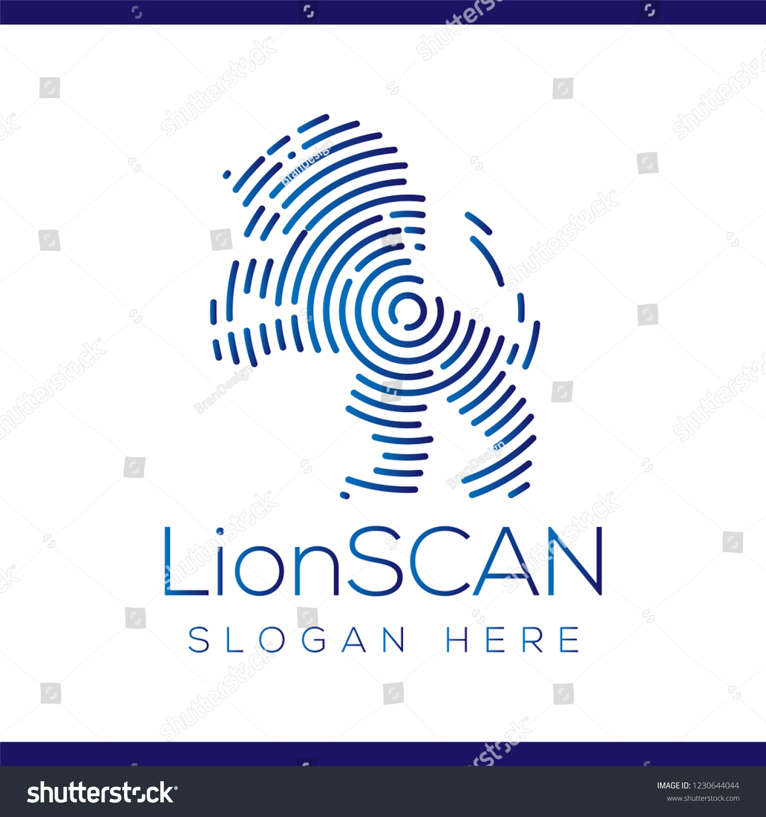 Lion Scan Technology Logo Vector Element Stock Vector (Royalty Free ...