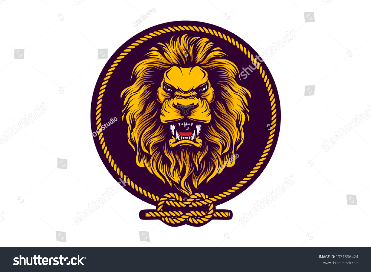Lion Scout Logo Vector Rope Stock Vector (Royalty Free) 1931596424