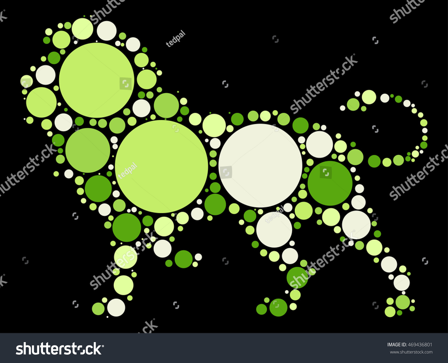 Lion Shape Vector Design By Color Stock Vector (Royalty Free) 469436801 ...