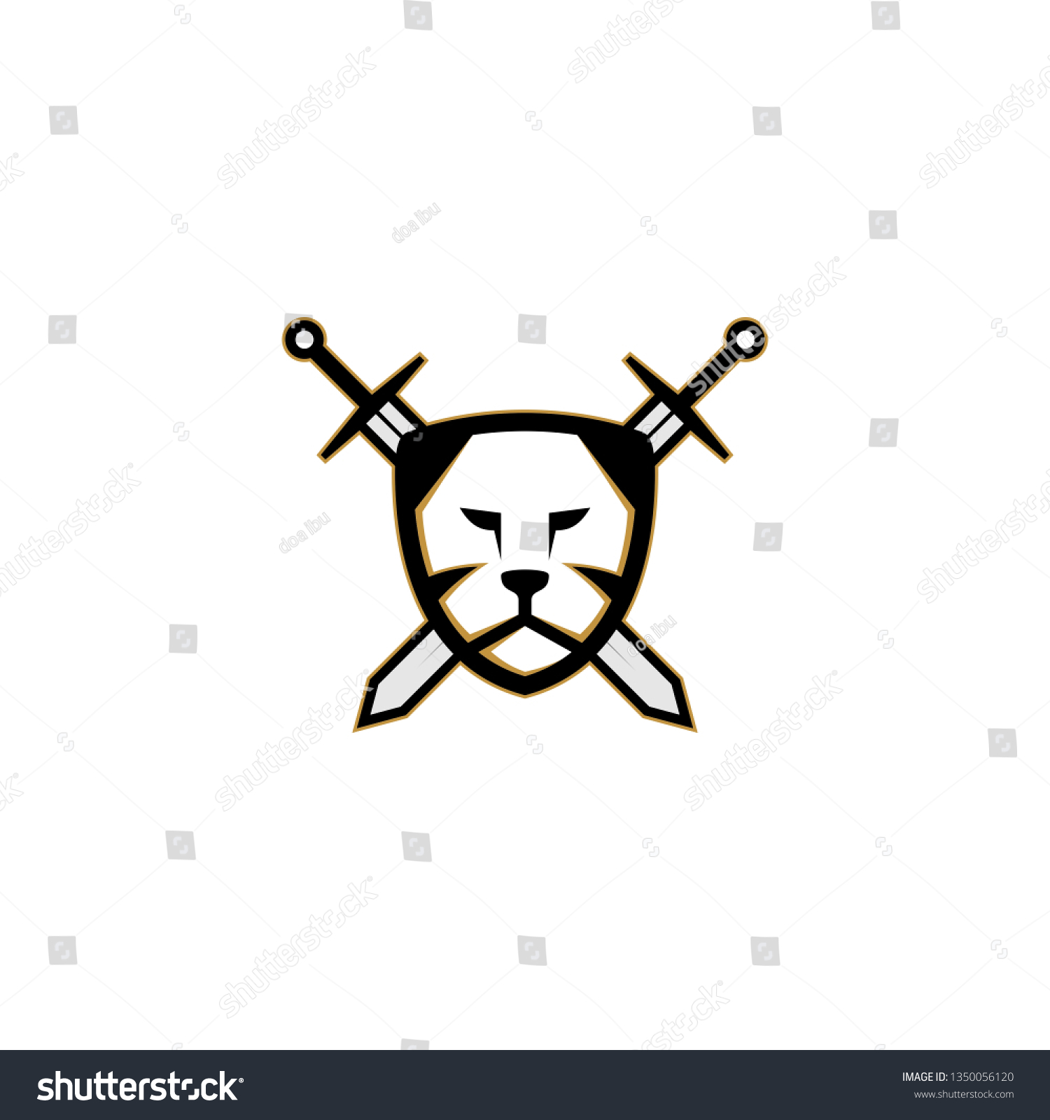 Lion Shield Sword Logo Stock Vector (Royalty Free) 1350056120 ...