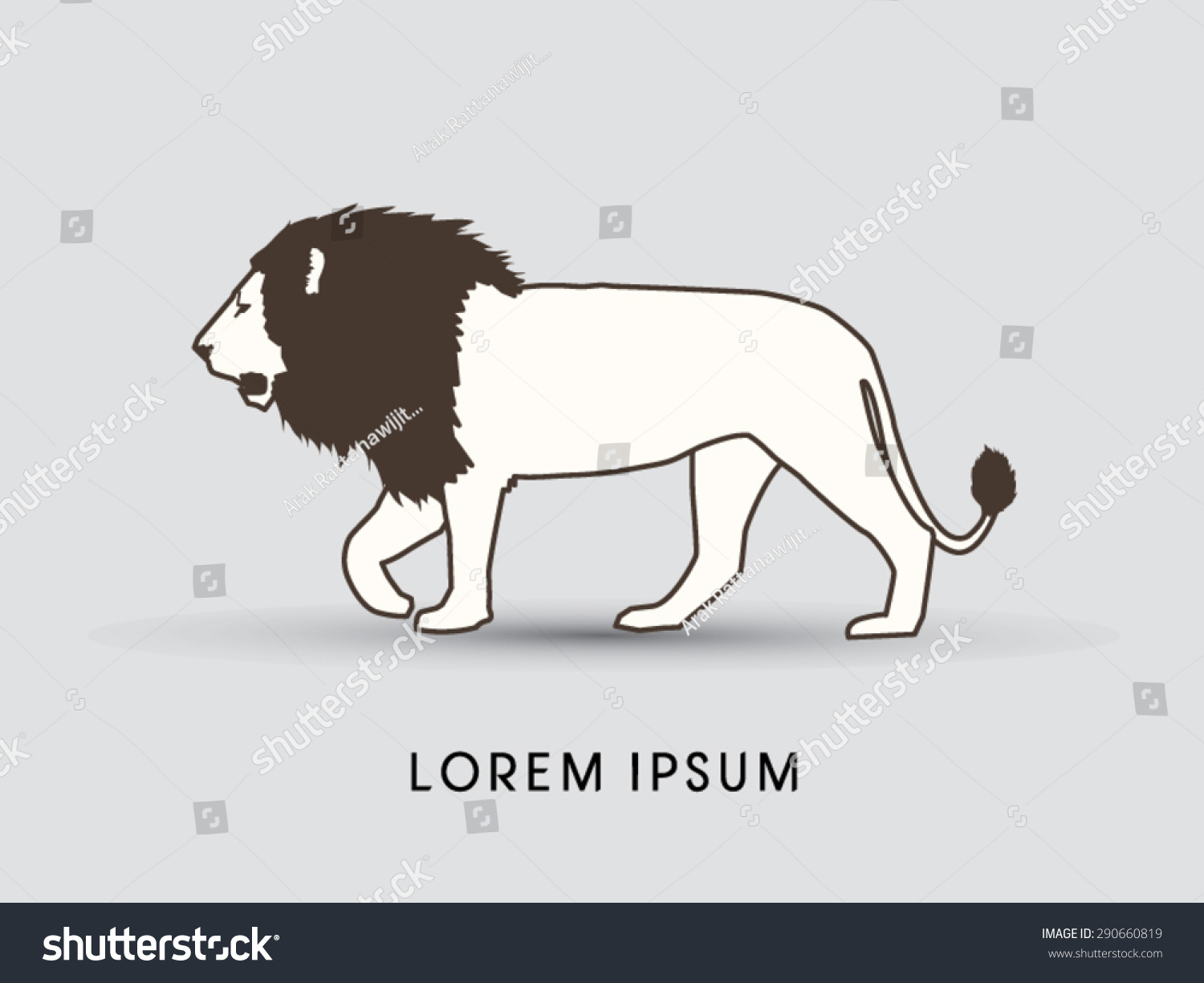 Vektor Stok Lion Side View Graphic Vector (Tanpa Royalti) 290660819 ...