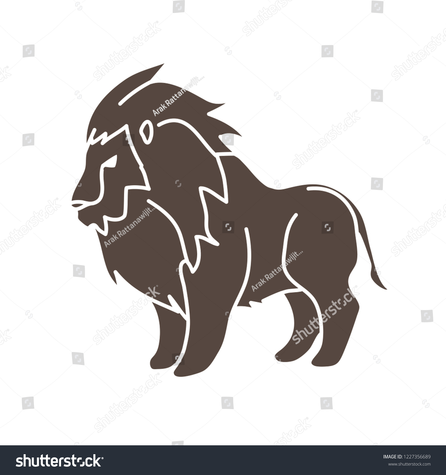 Lion Standing Side View Graphic Vector Stock Vector (Royalty Free ...
