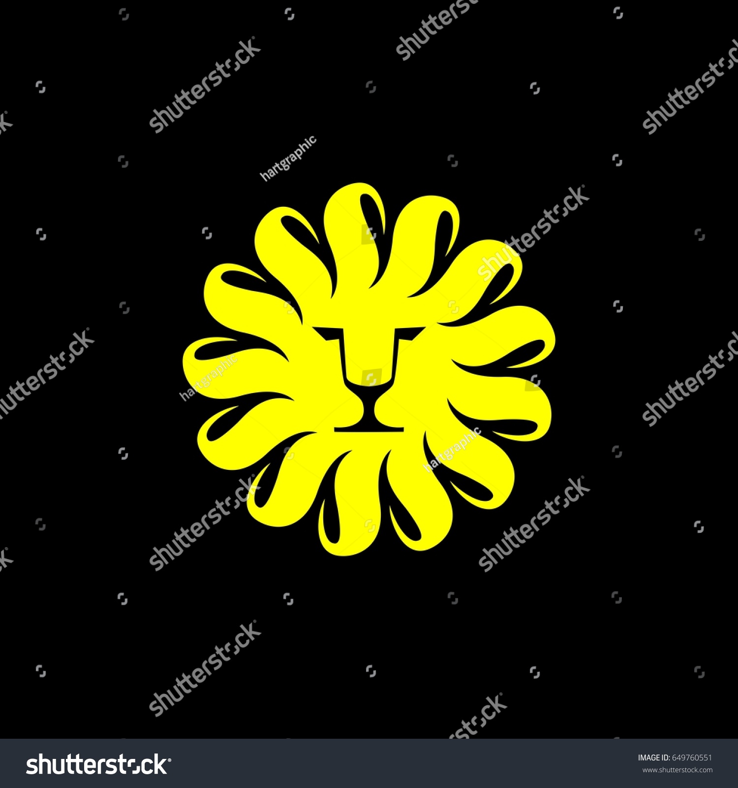 Lion Sun Flower Icon Vector Logo Stock Vector (Royalty Free) 649760551 ...