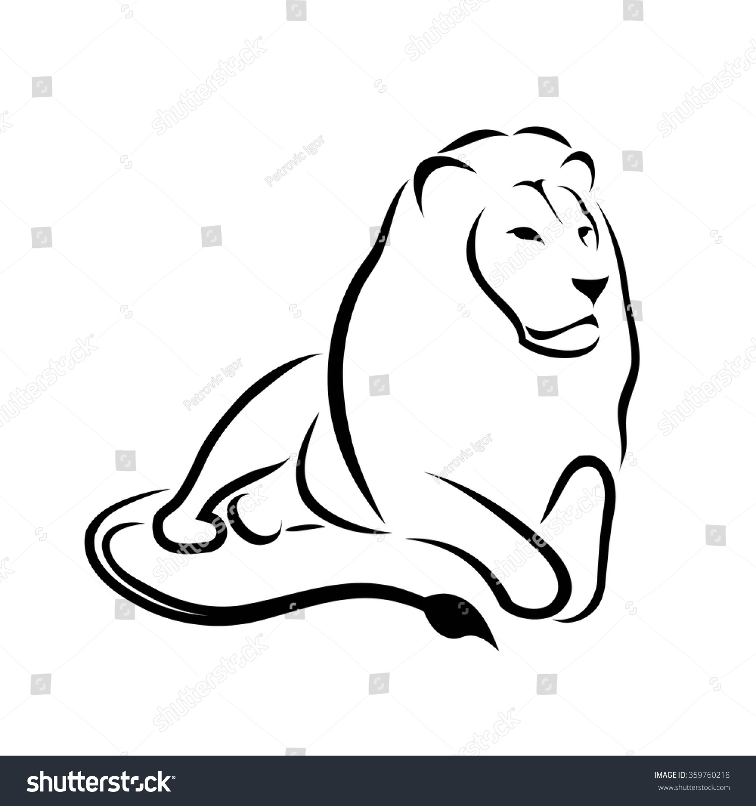 Lion Symbol Vector Illustration Stock Vector (Royalty Free) 359760218