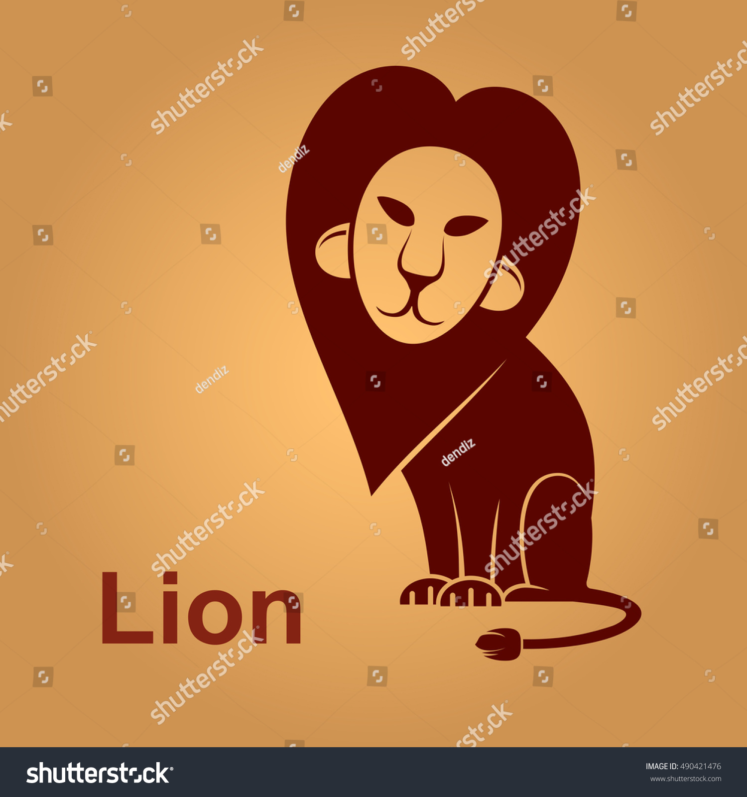 Lion Vector Abstract Lion Sitting Stock Vector (Royalty Free) 490421476