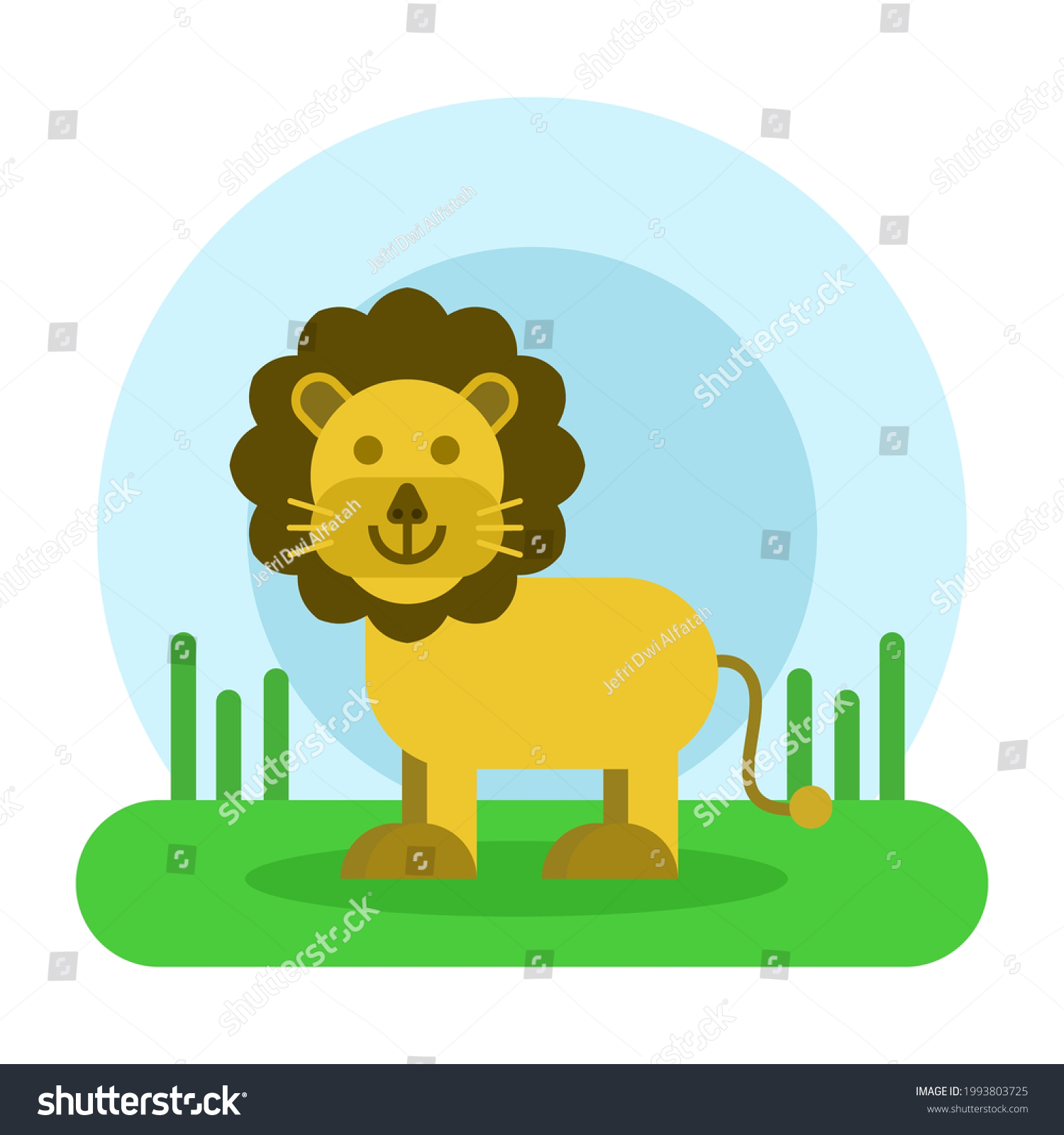 Lion Vector Illustration Flat Design Cute Stock Vector (Royalty Free ...