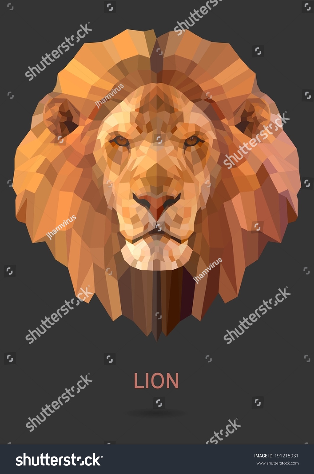 Polígono vectorial de león geométrico: vector de stock (libre de ...