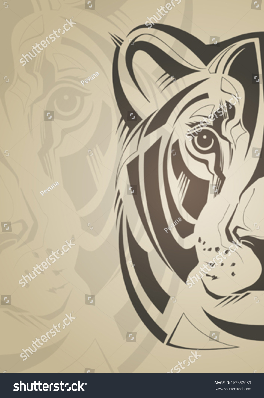 Lioness Head Vector Illustration Stock Vector (Royalty Free) 167352089
