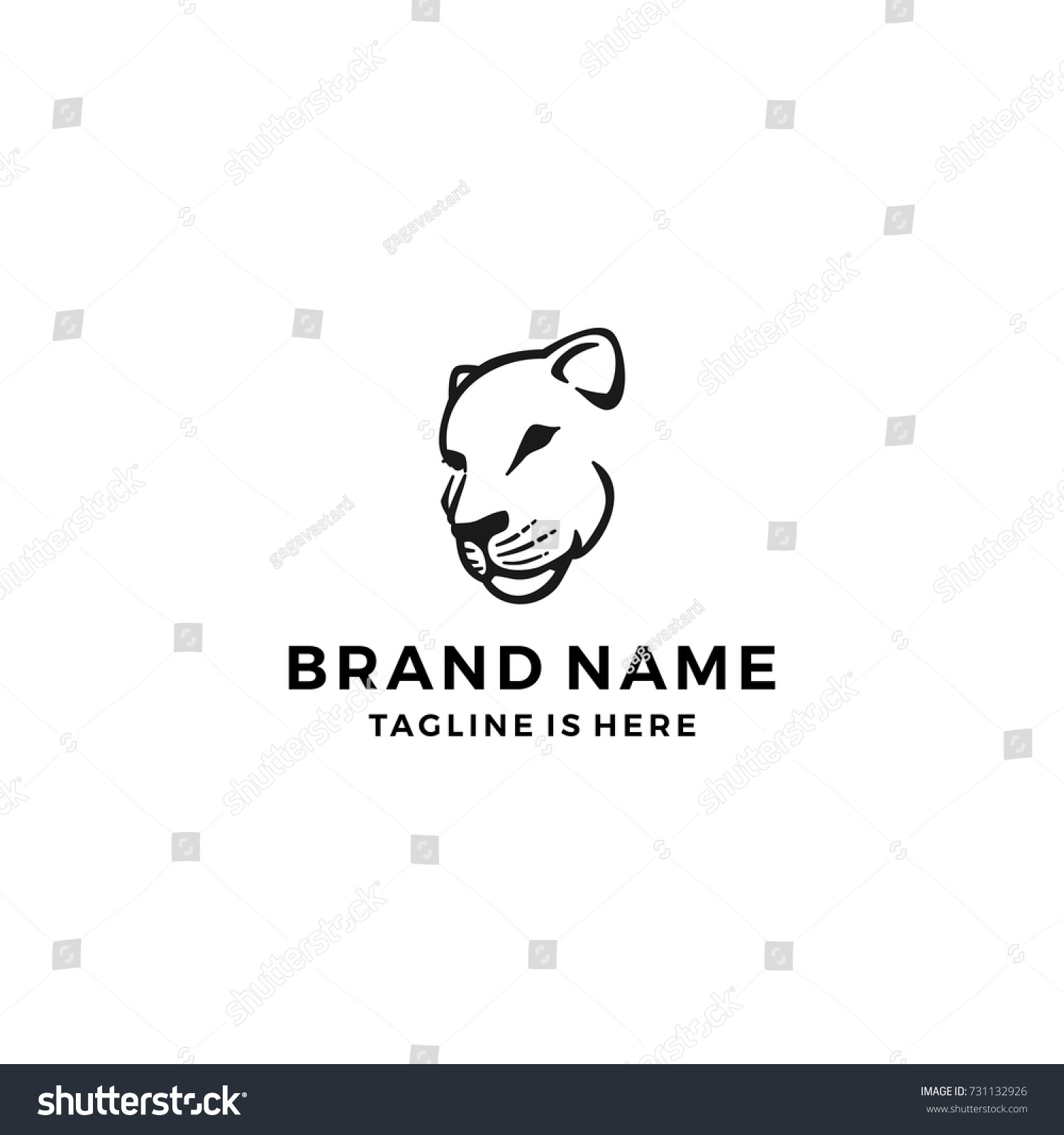 Lioness Logo Template Vector Illustration Stock Vector (Royalty Free ...