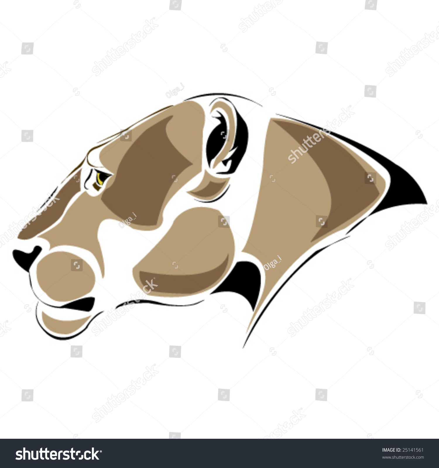 Lioness Vector Portrait Stock Vector (Royalty Free) 25141561